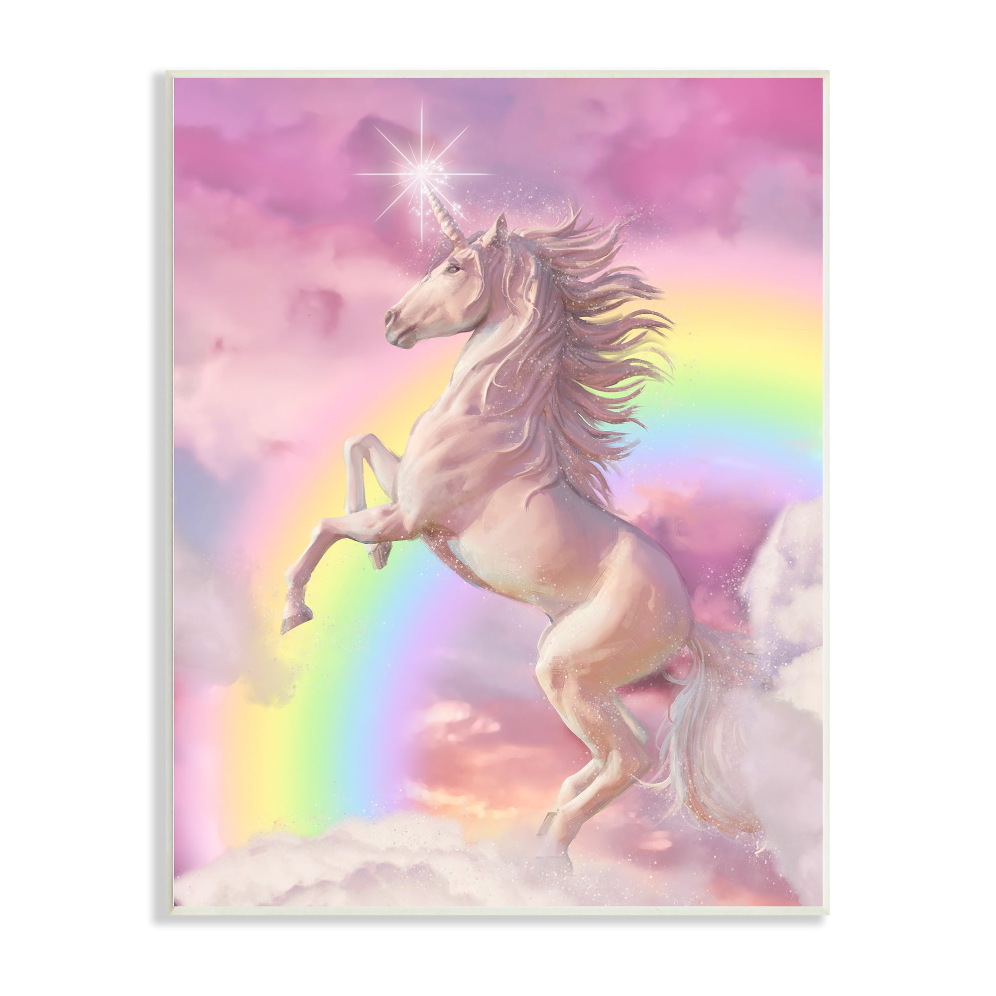 Stupell Industries Unicorn Rainbow Wall Art for Kids Room, 10 x 15 ...