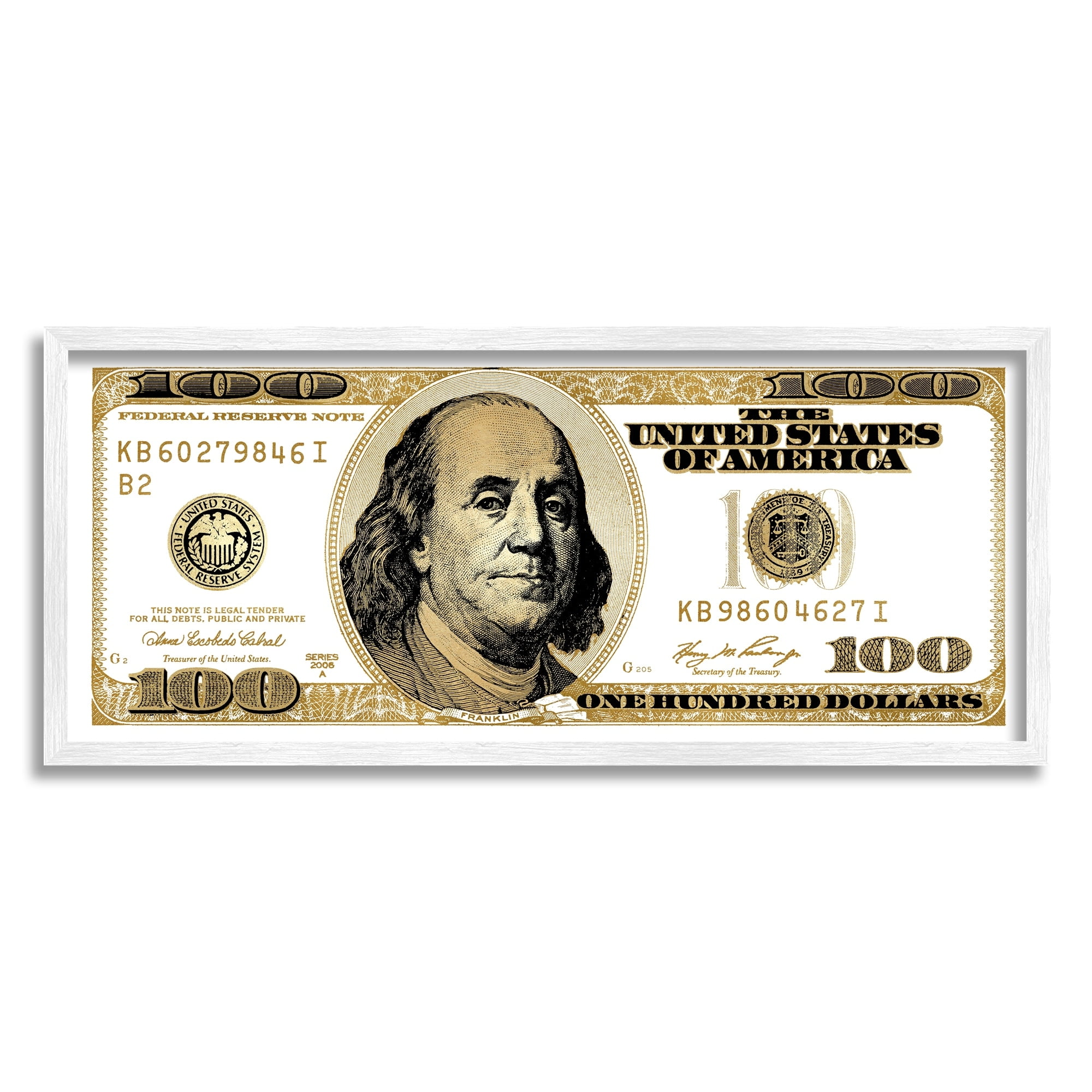 Stupell Industries Decorated Dollar Bill Pattern Trendy Glam Money ...