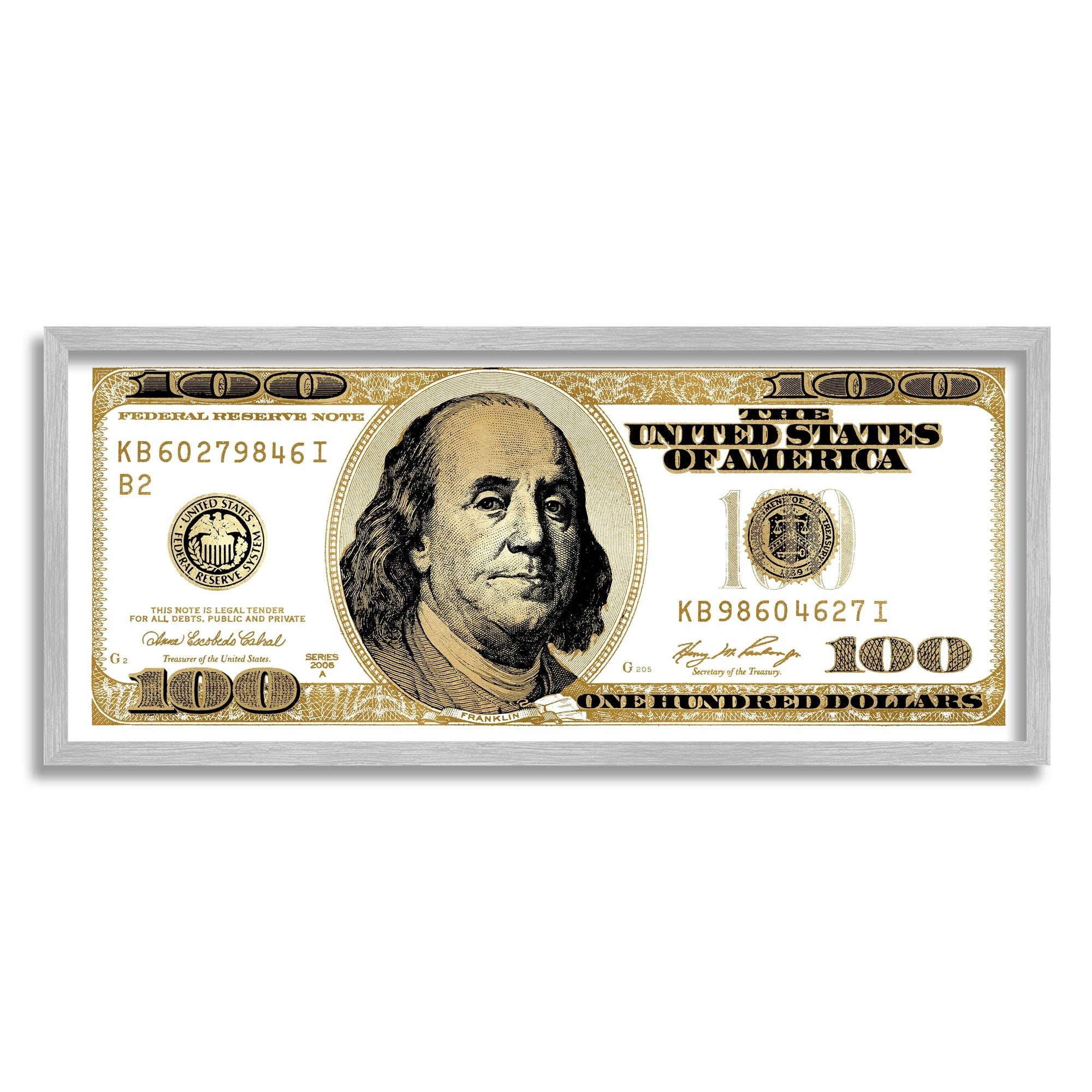 Stupell Industries Decorated Dollar Bill Pattern Trendy Glam Money ...