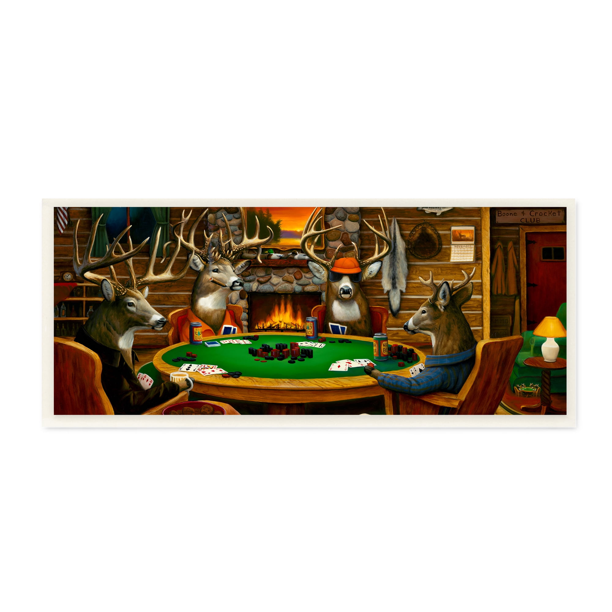 Stupell Industries Deer Animals Playing Poker Table Cabin Lodge ...