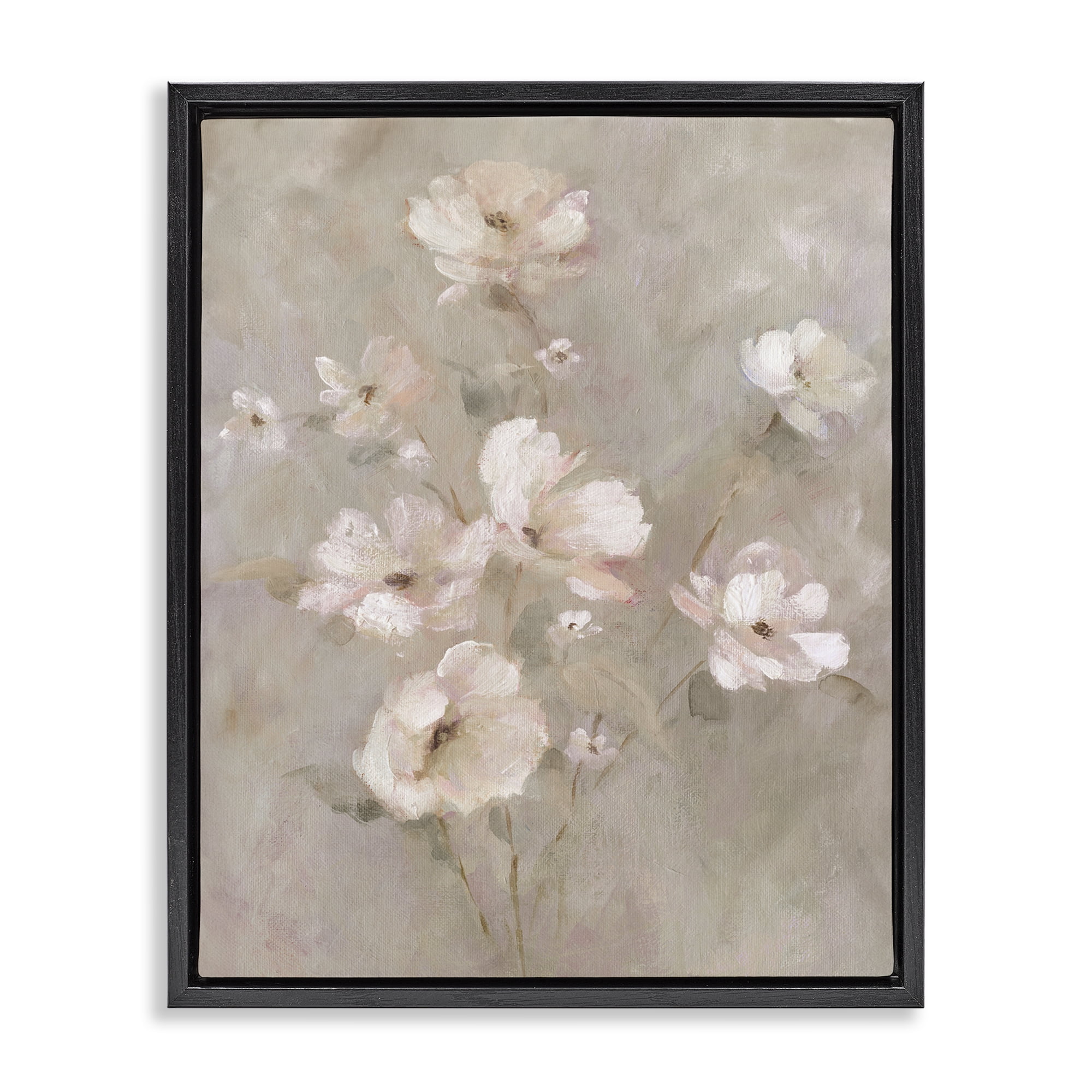 Stupell Industries Delicate Blush Floral Arrangement Black Framed ...