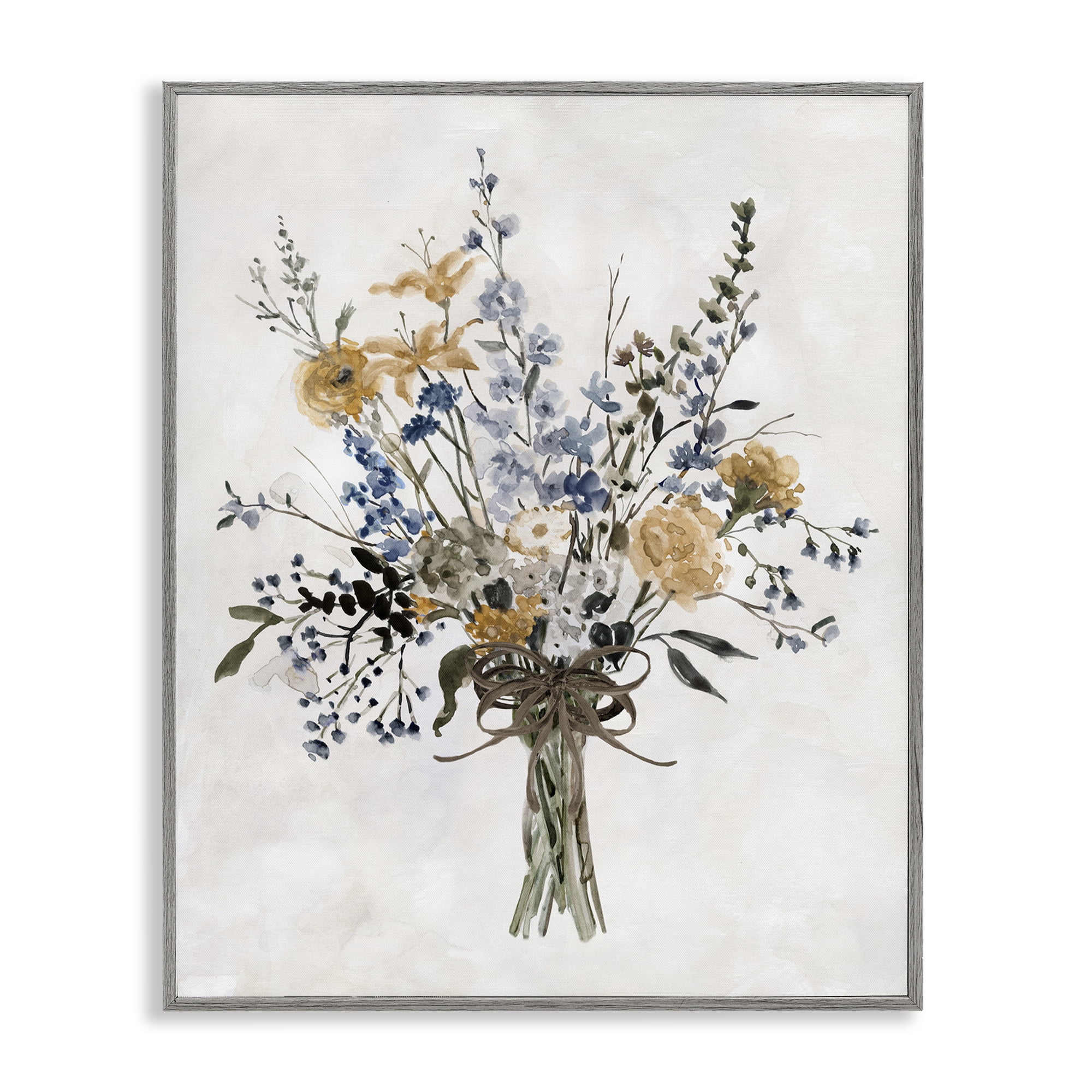 Stupell Industries Delicate Botanicals Bushel Gray Framed Giclee Art ...