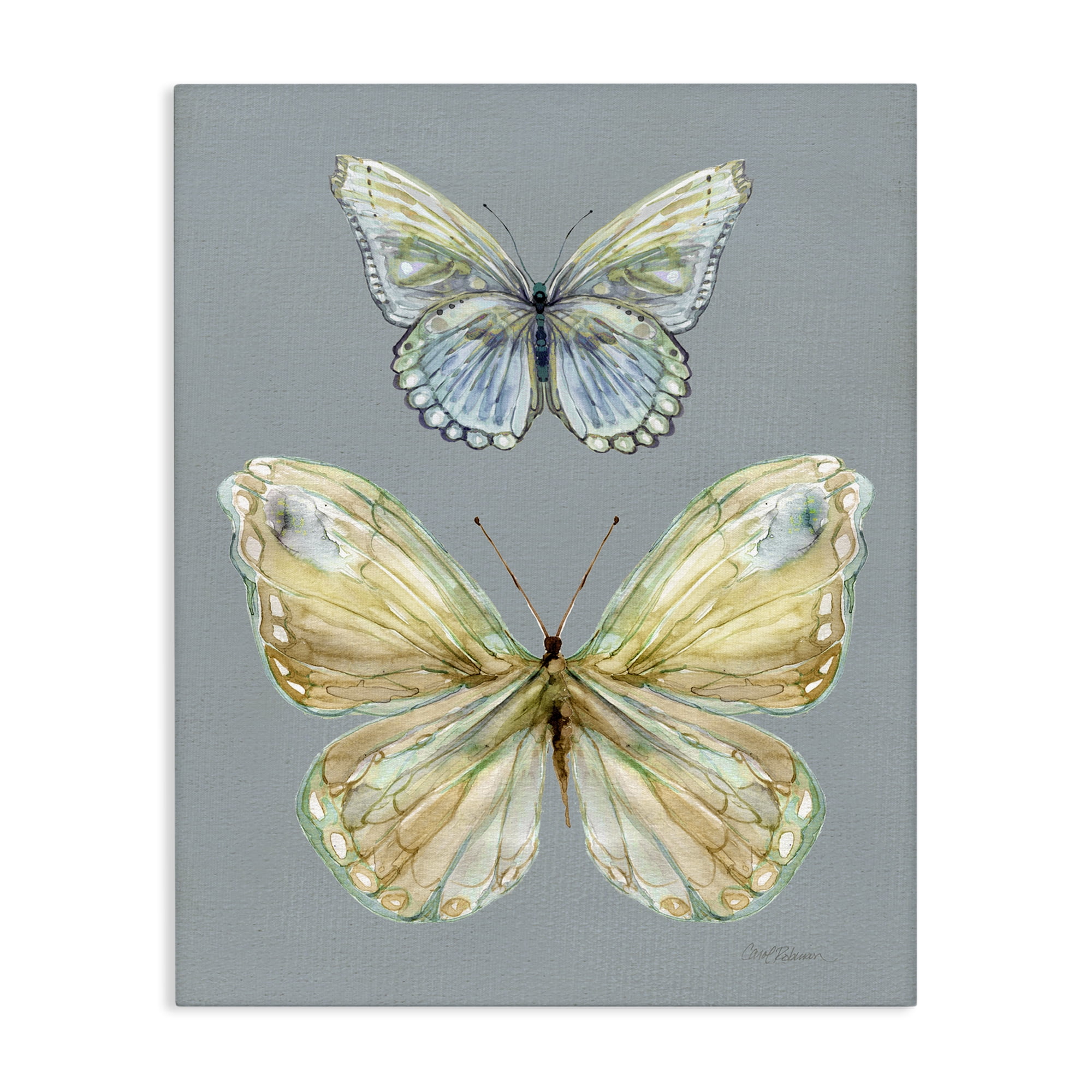 Stupell Industries Delicate Butterflies on Slate Canvas Wall Art ...