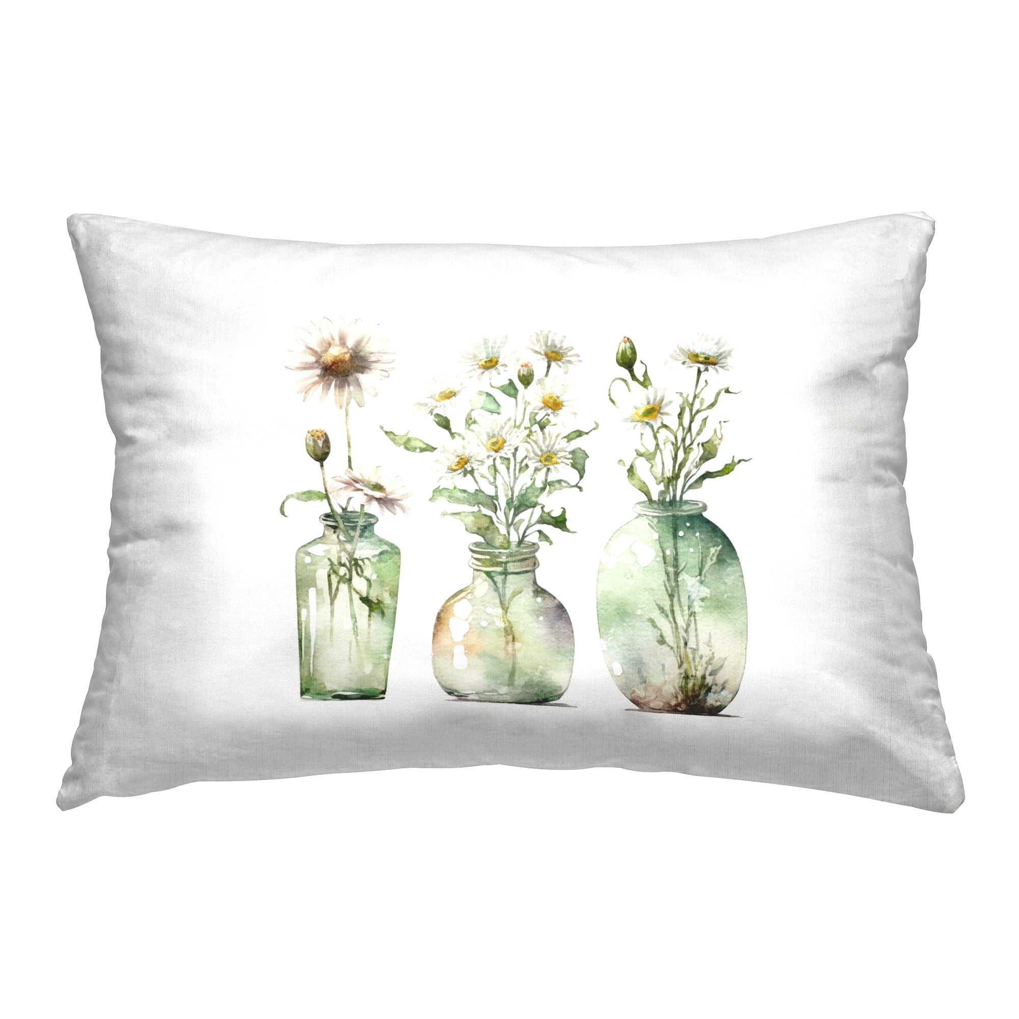 Stupell Industries Delicate Glass Vases Decorative Printed Throw Pillow ...