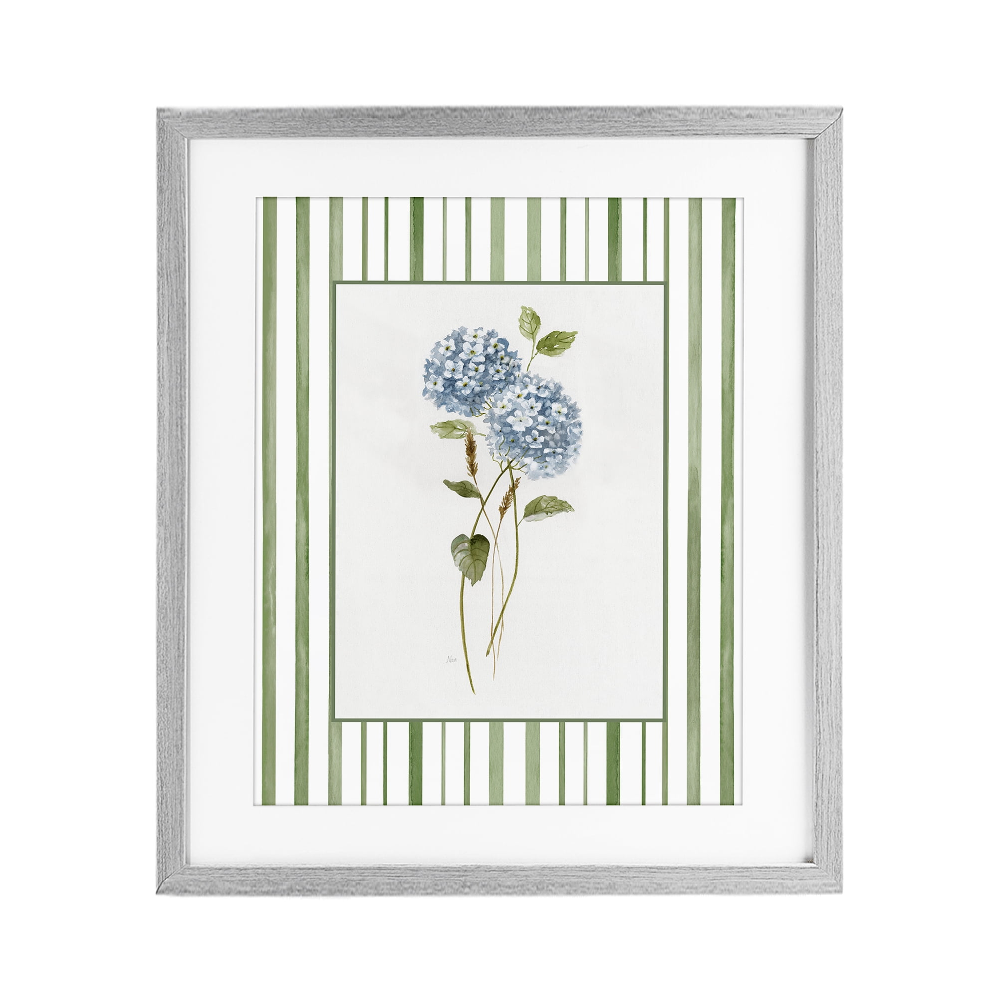 Stupell Industries Delicate Hydrangea & Dried Wheat Gray Framed Print ...