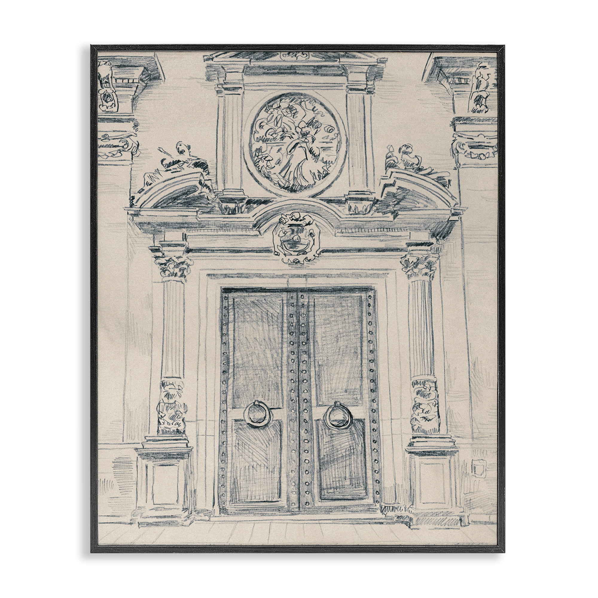 Stupell Industries Detailed Architecture Scene Town & City Drawing ...