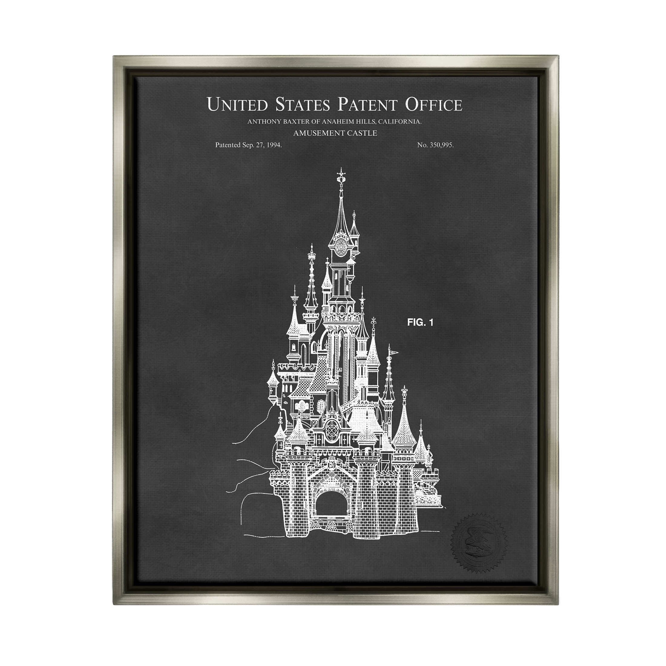 Stupell Industries Detailed Castle Diagram Chart Graphic Art Luster ...