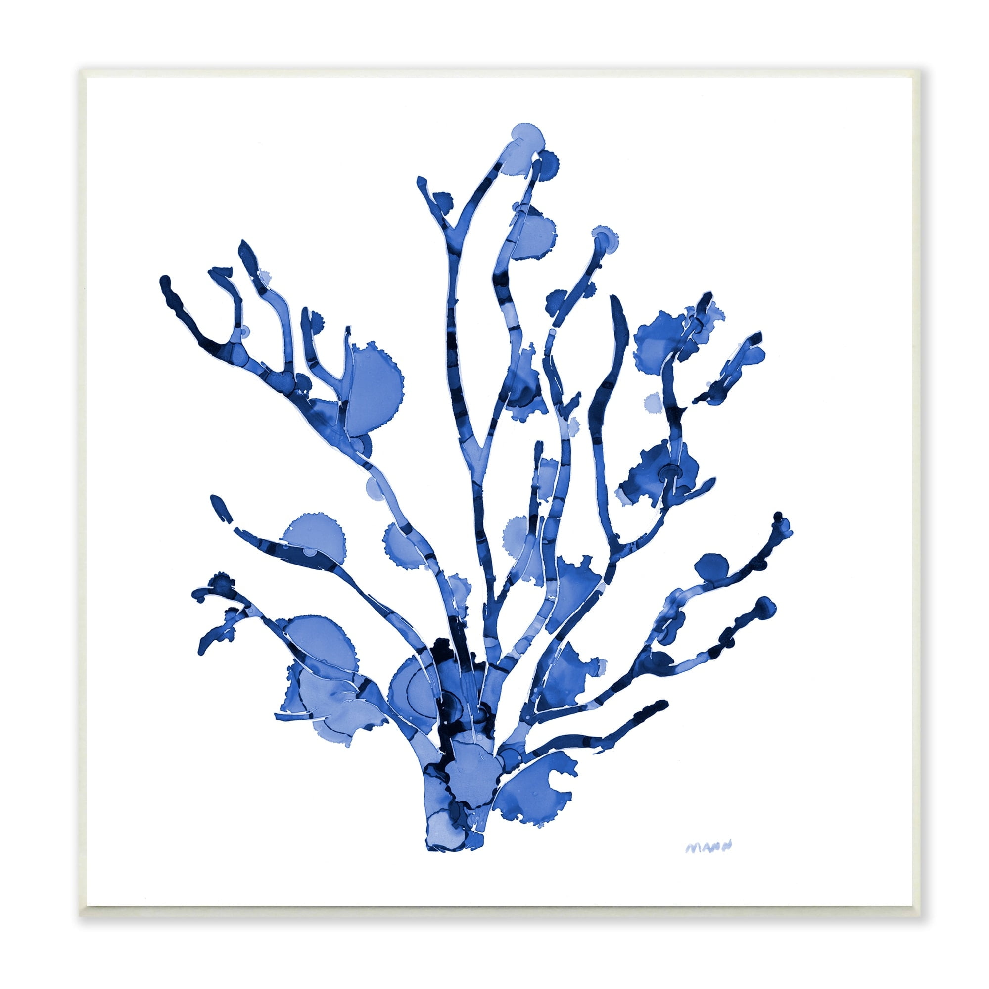 Stupell Industries Detailed Coral Sea Life Blue Watery Pattern Painting ...