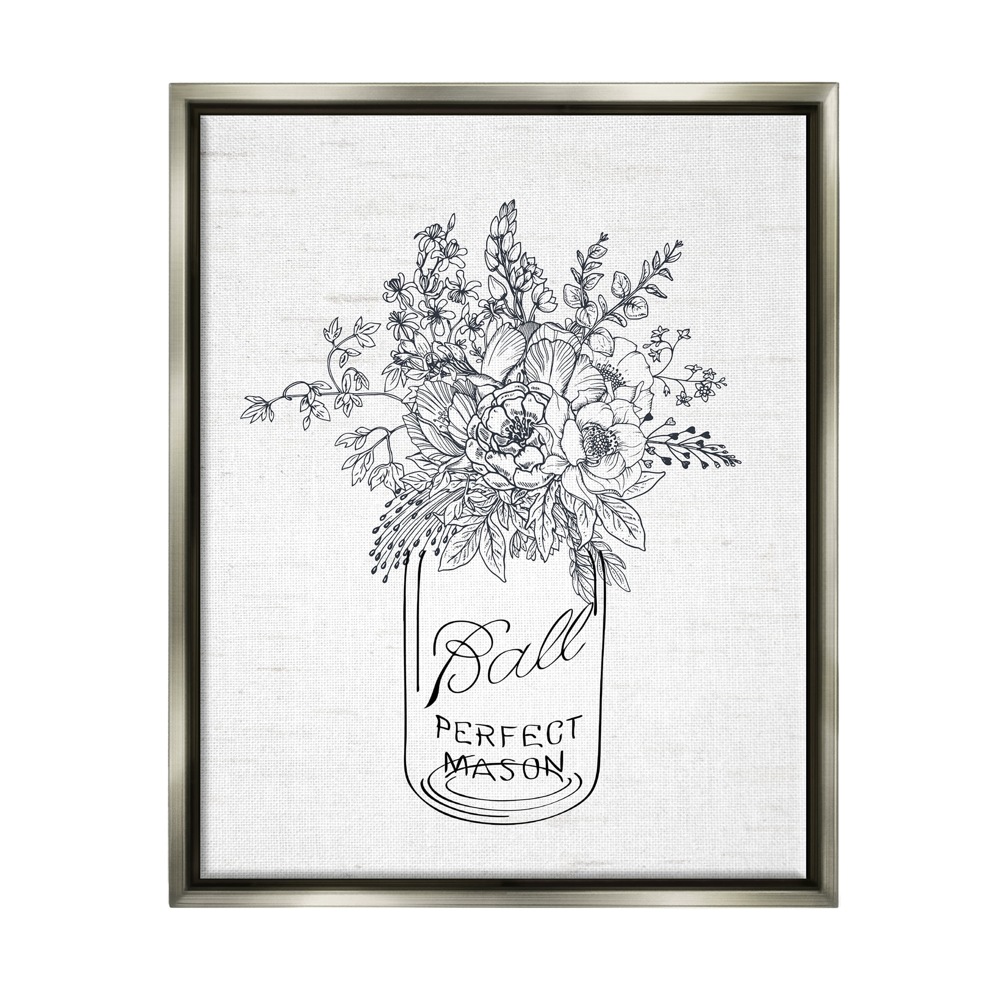 Stupell Flower Bouquet Outline Drawing 16x20 Canvas Print - Walmart.com