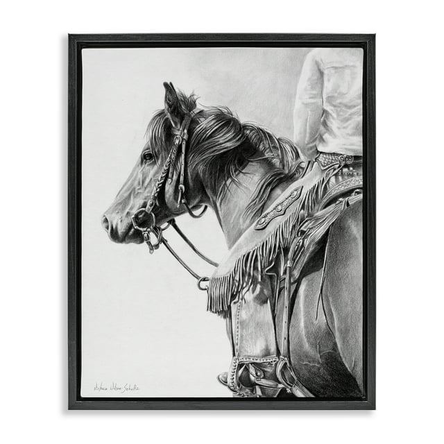 Stupell Industries Detailed Stallion & Cowboy Animals & Insects Drawing ...