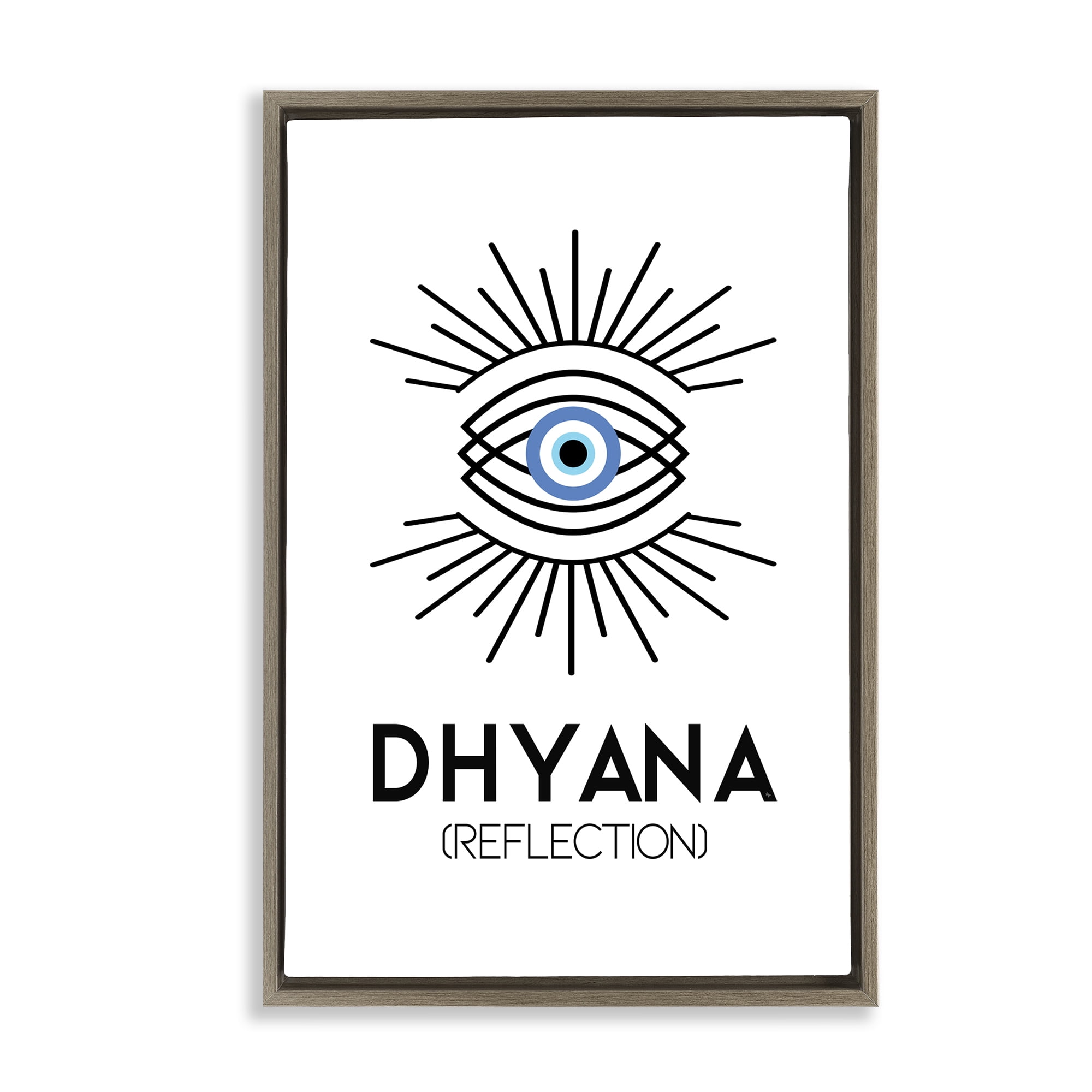 Stupell Industries Dhyana Reflection Eye Text & Numbers Painting Brown ...