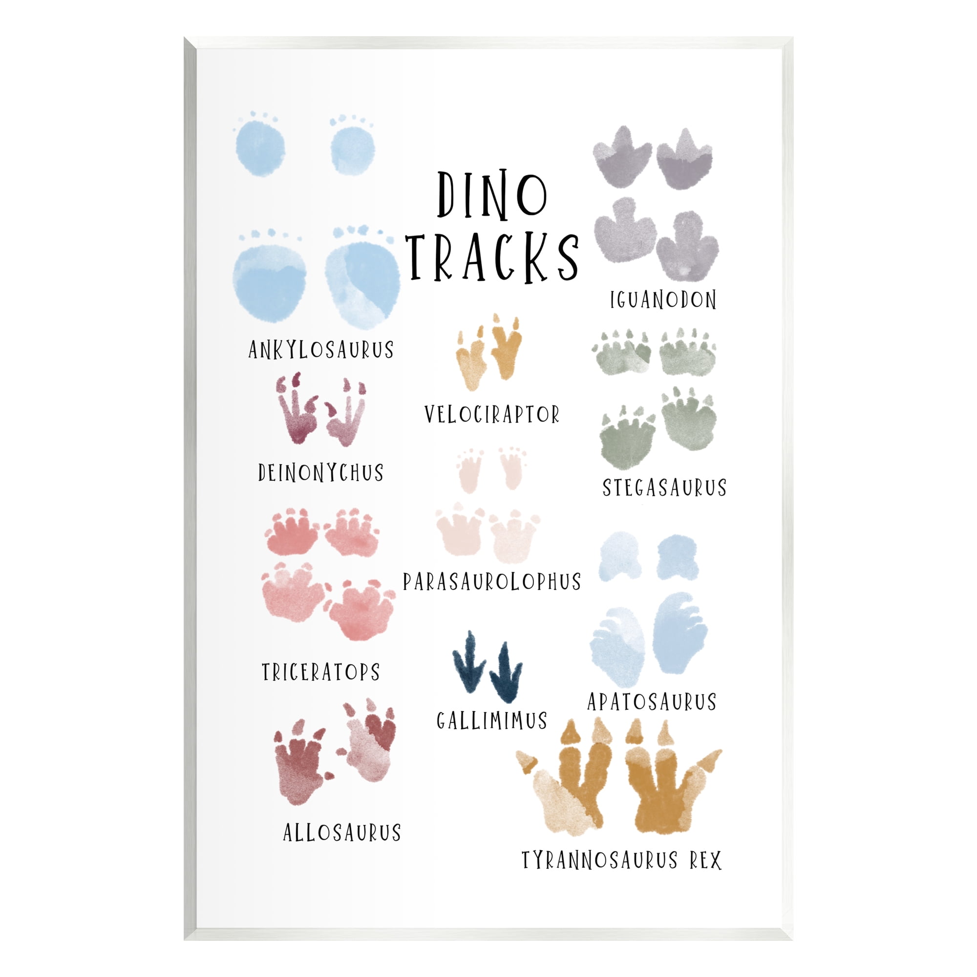 Stupell Industries Dino Tracks Diagram Animals & Insects Painting ...