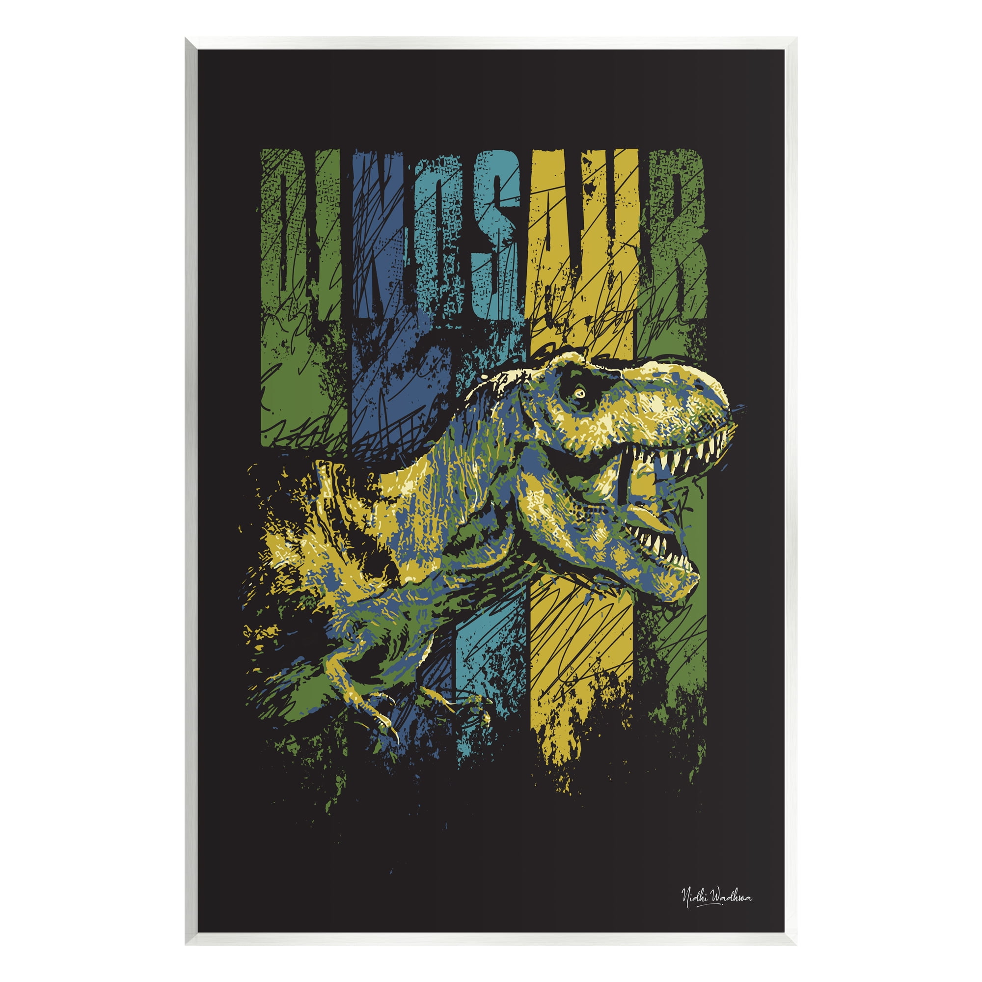 Stupell Industries Dinosaur T-Rex Illustration Animals & Insects ...