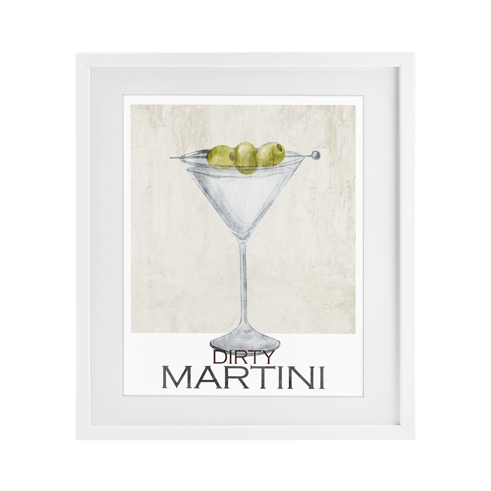 Stupell Industries Dirty Martini Olives White Framed Print Under Glass ...