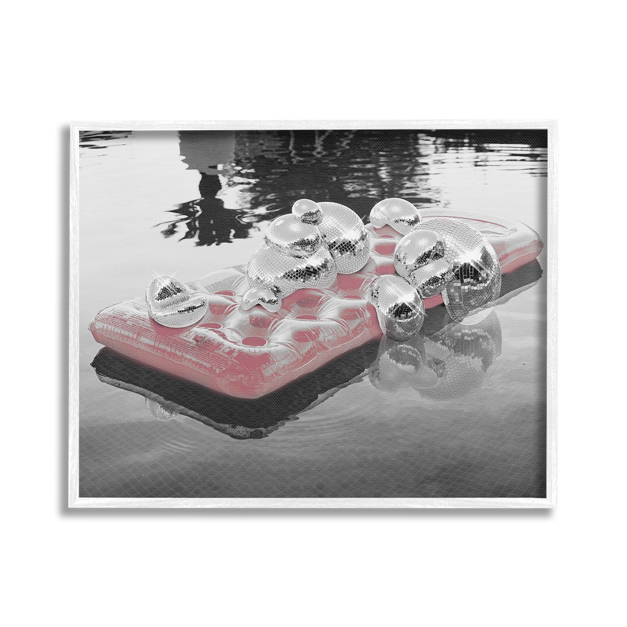 Stupell Industries Disco Balls Pool Float Abstract Painting White ...