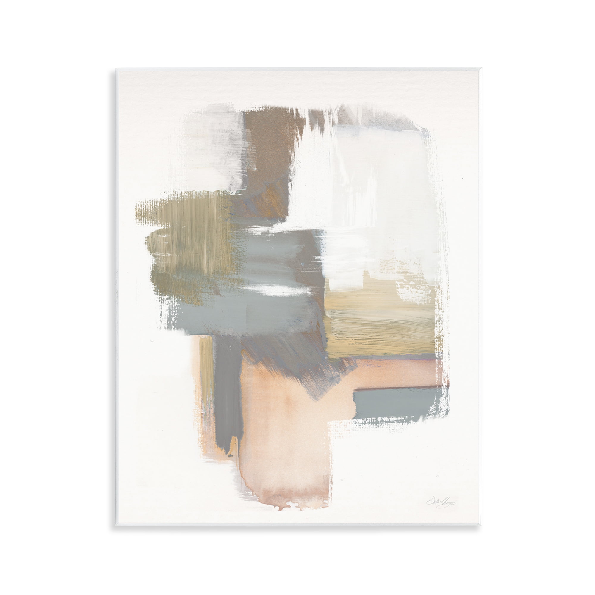 Stupell Industries Distorted Paint Strokes Abstract Painting Unframed ...