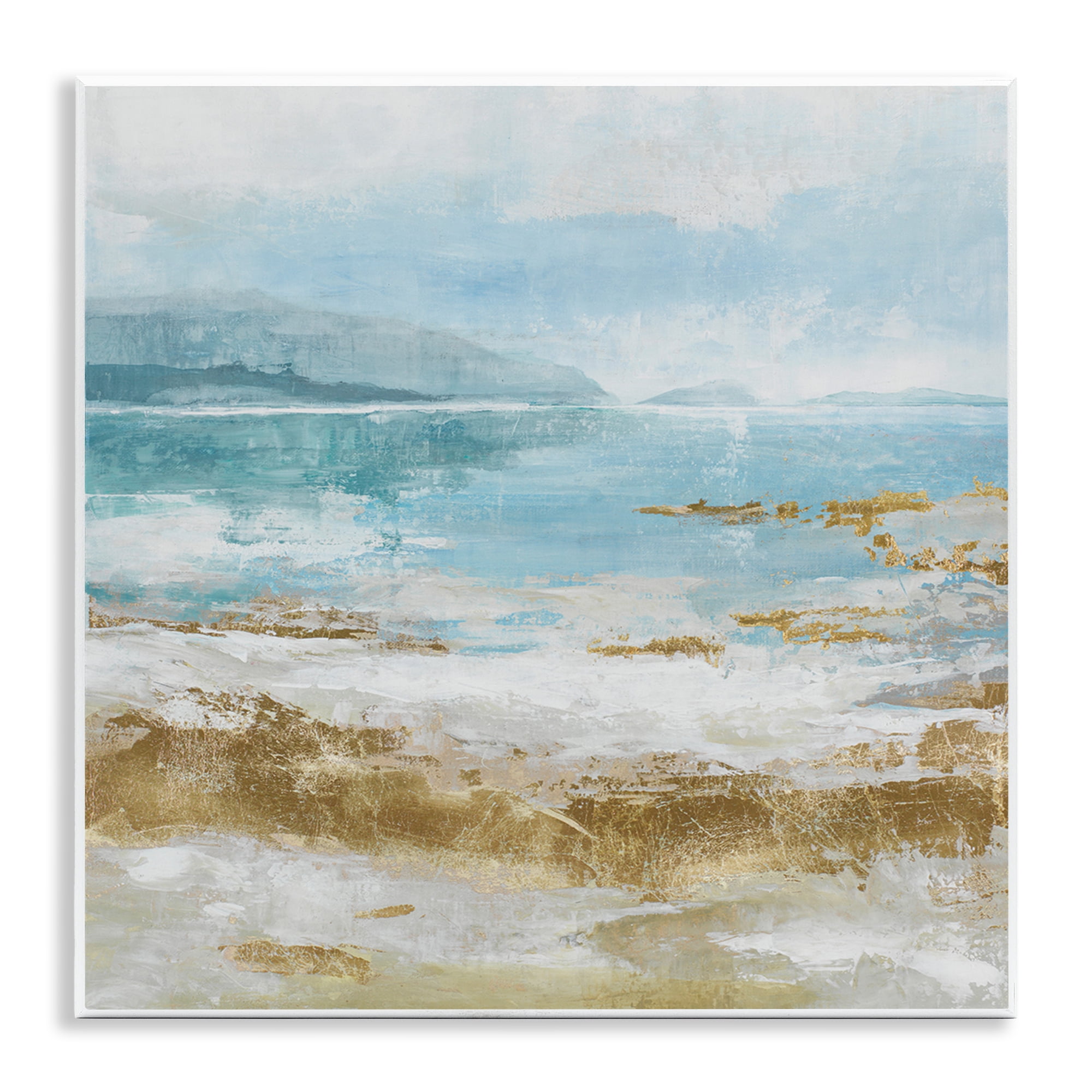 Stupell Industries Distressed Beach Landscape Coastal Painting Unframed ...