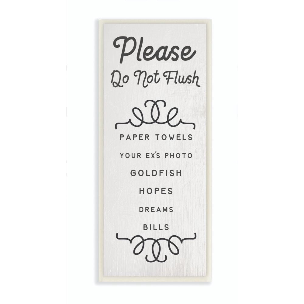 Stupell Industries Do Not Flush Funny Bathroom Word Design Wall Plaque ...