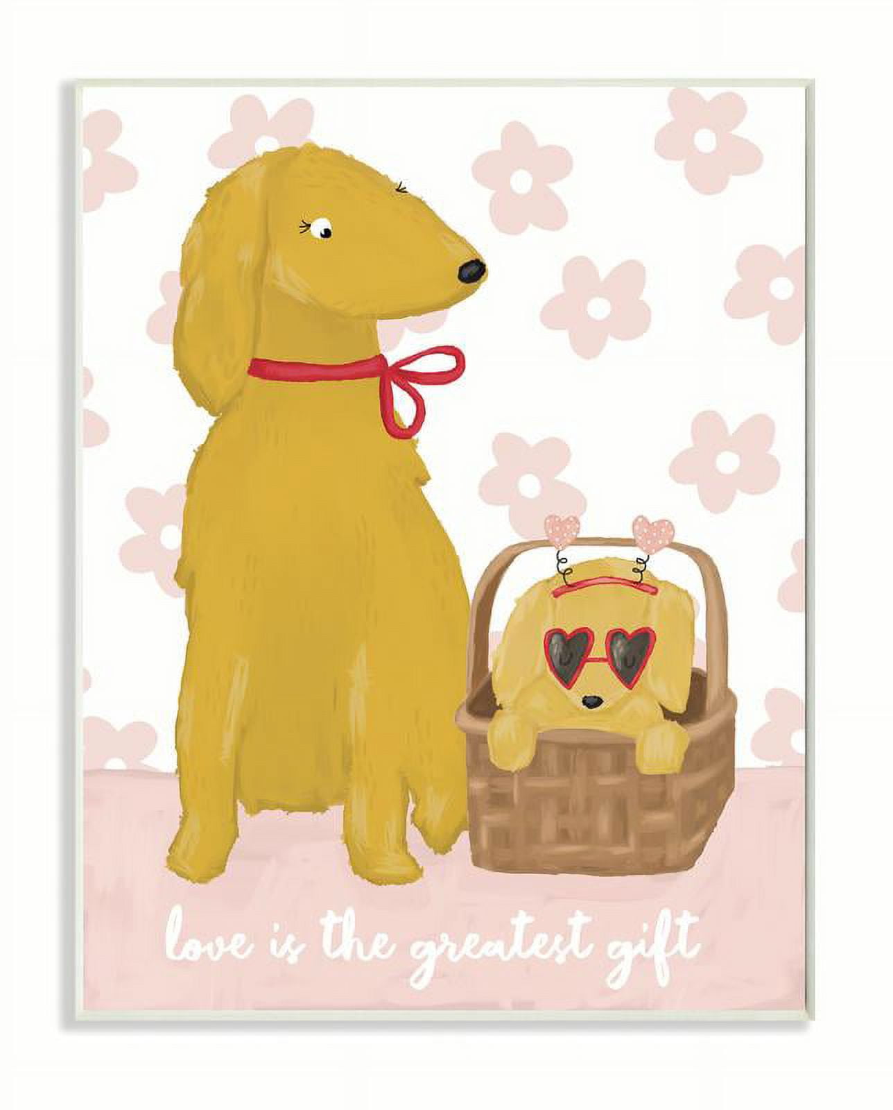 Stupell Industries Dog Family Love Pink Yellow Pet Design Paintings ...