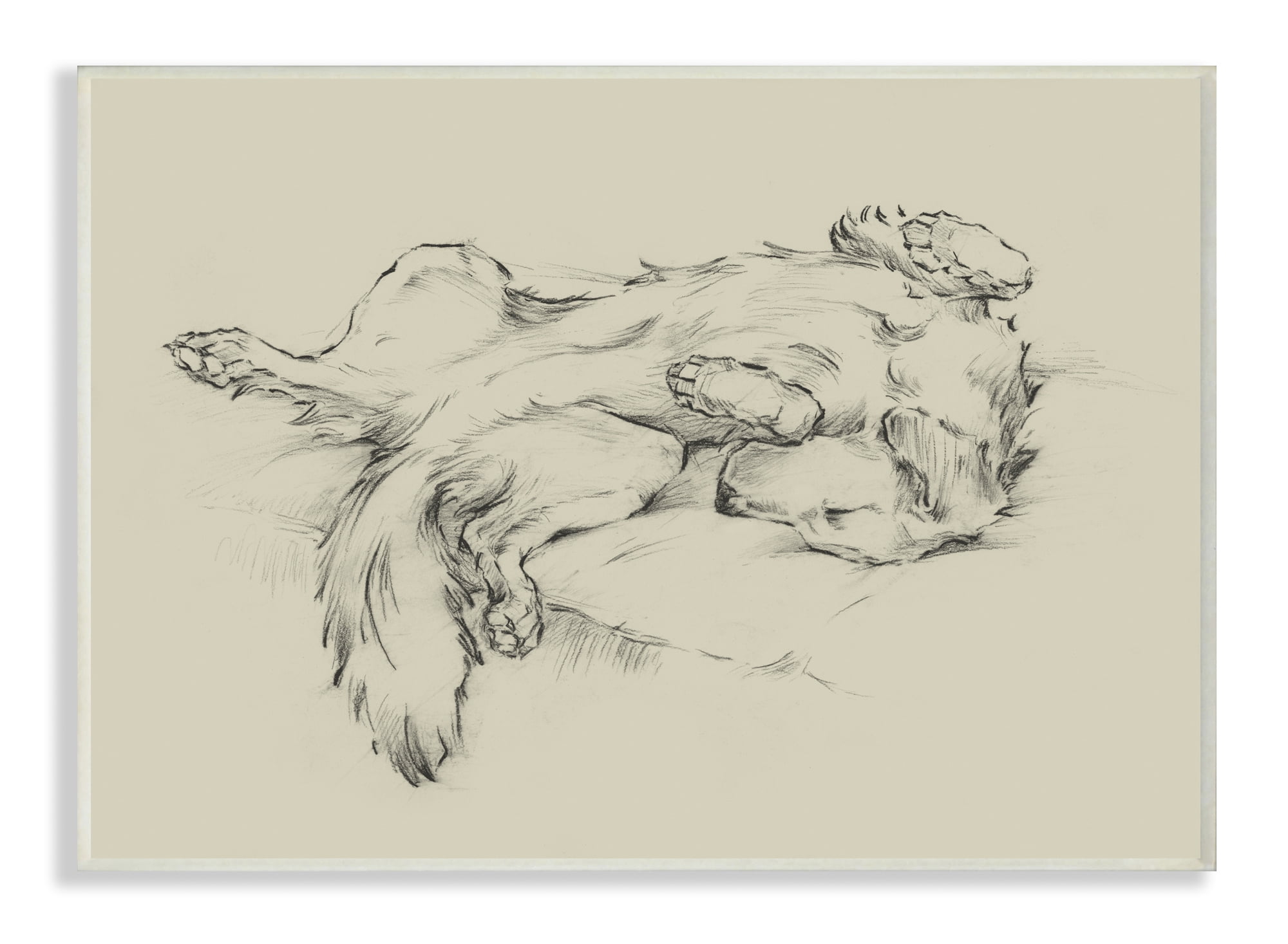Stupell Industries Dog Napping Pet Animal Drawing Unframed Art Print ...