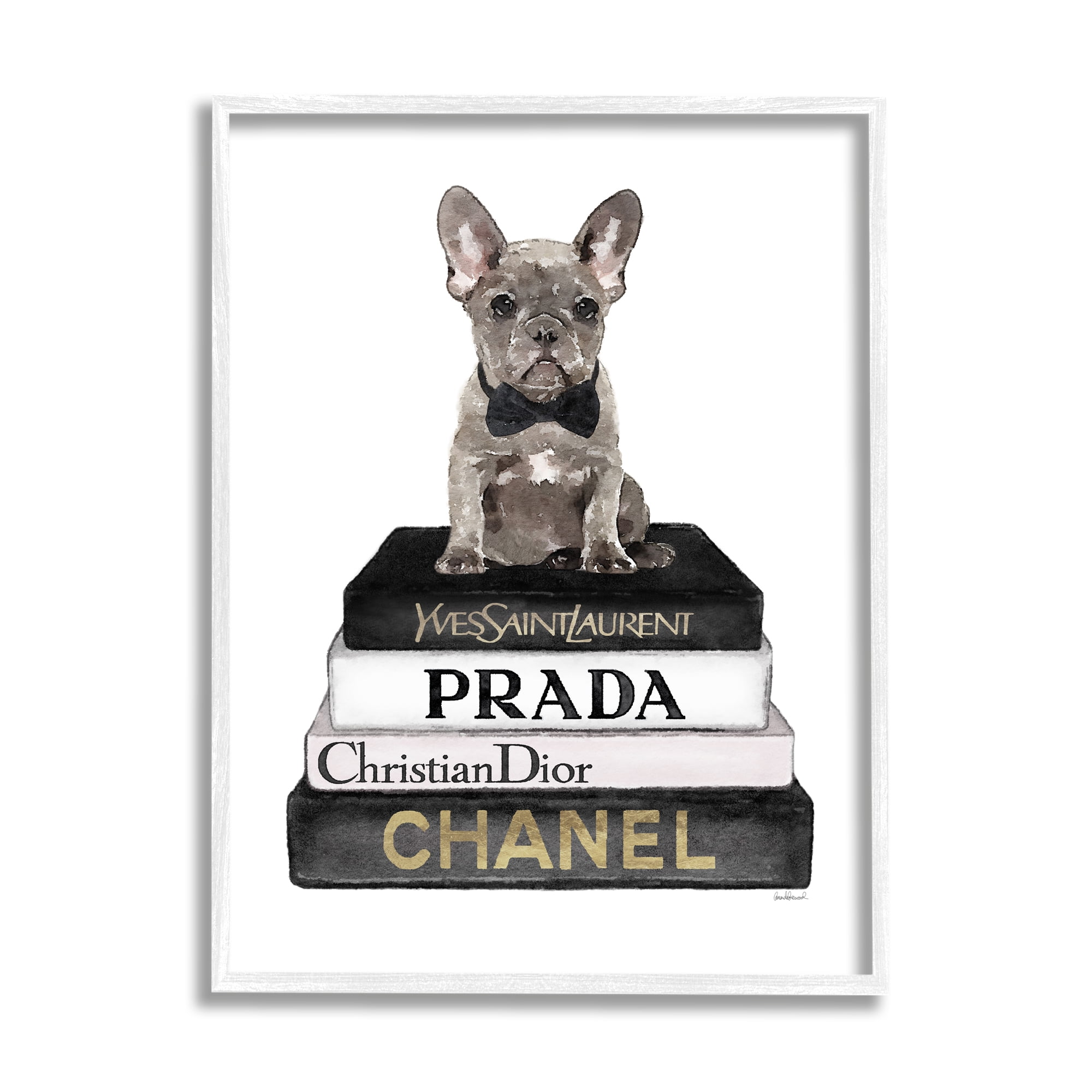 Stupell Industries Dog on Fashion Books Animals & Insects Painting ...