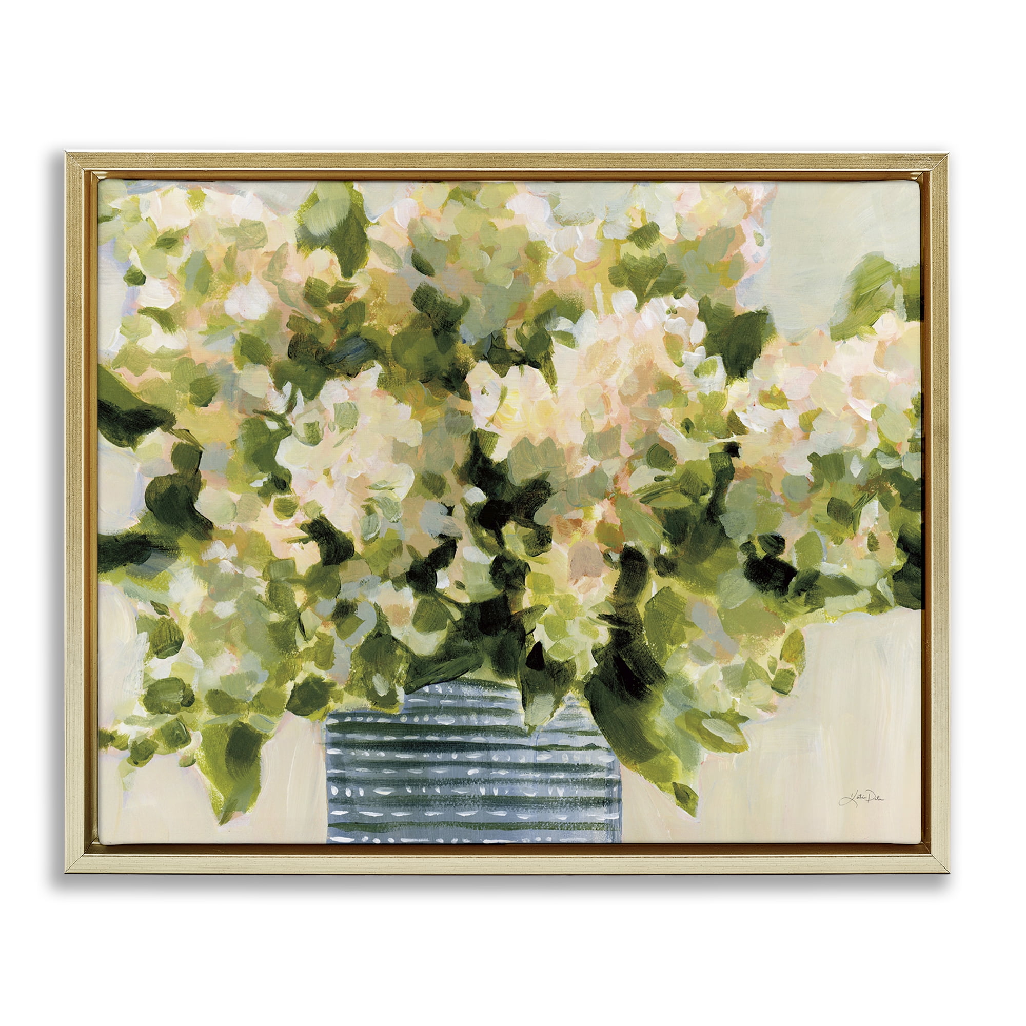 Stupell Industries Dotted Hydrangeas Vase Plants & Flowers Painting ...