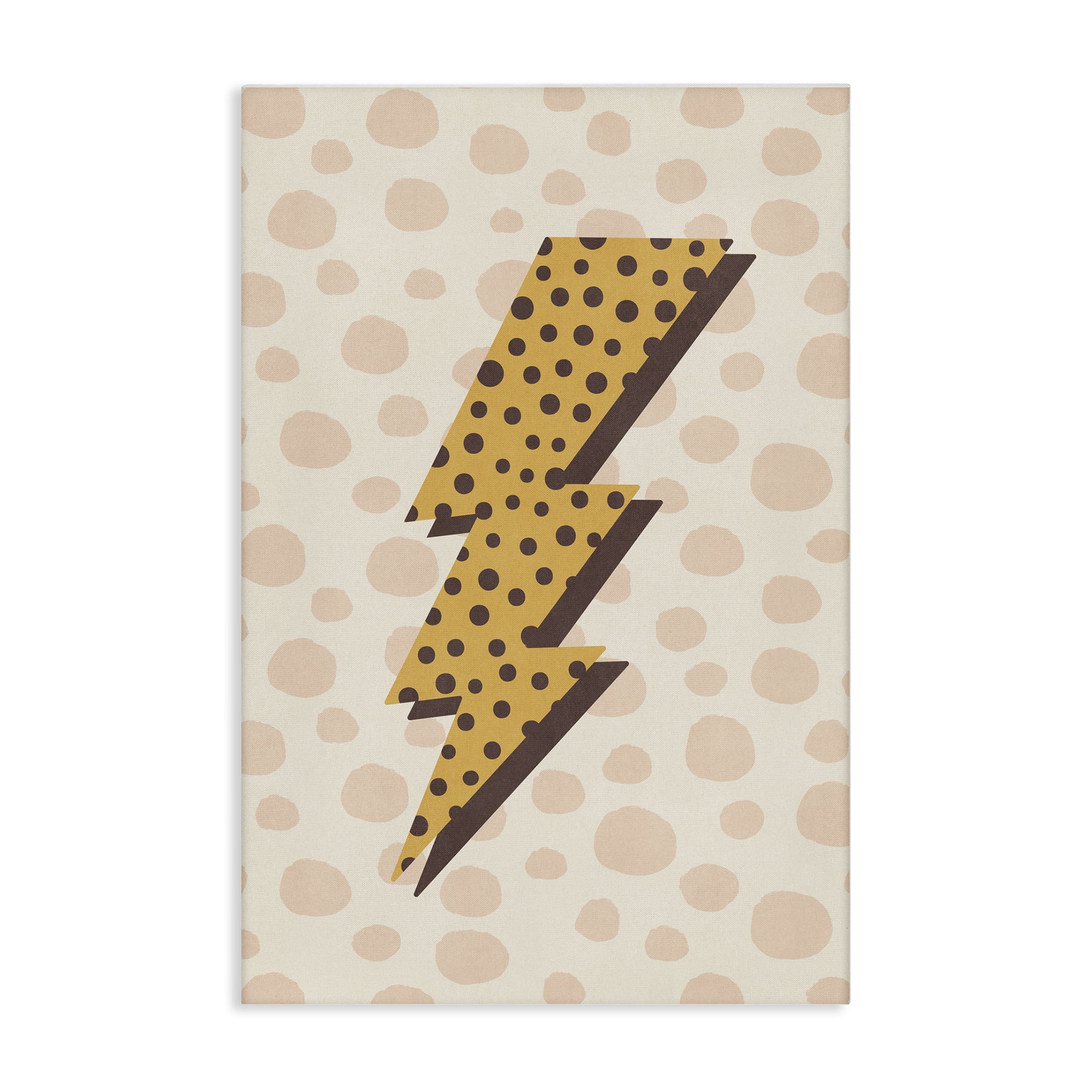 Stupell Industries Dotted Lightning Bolt Abstract Painting Wrapped ...