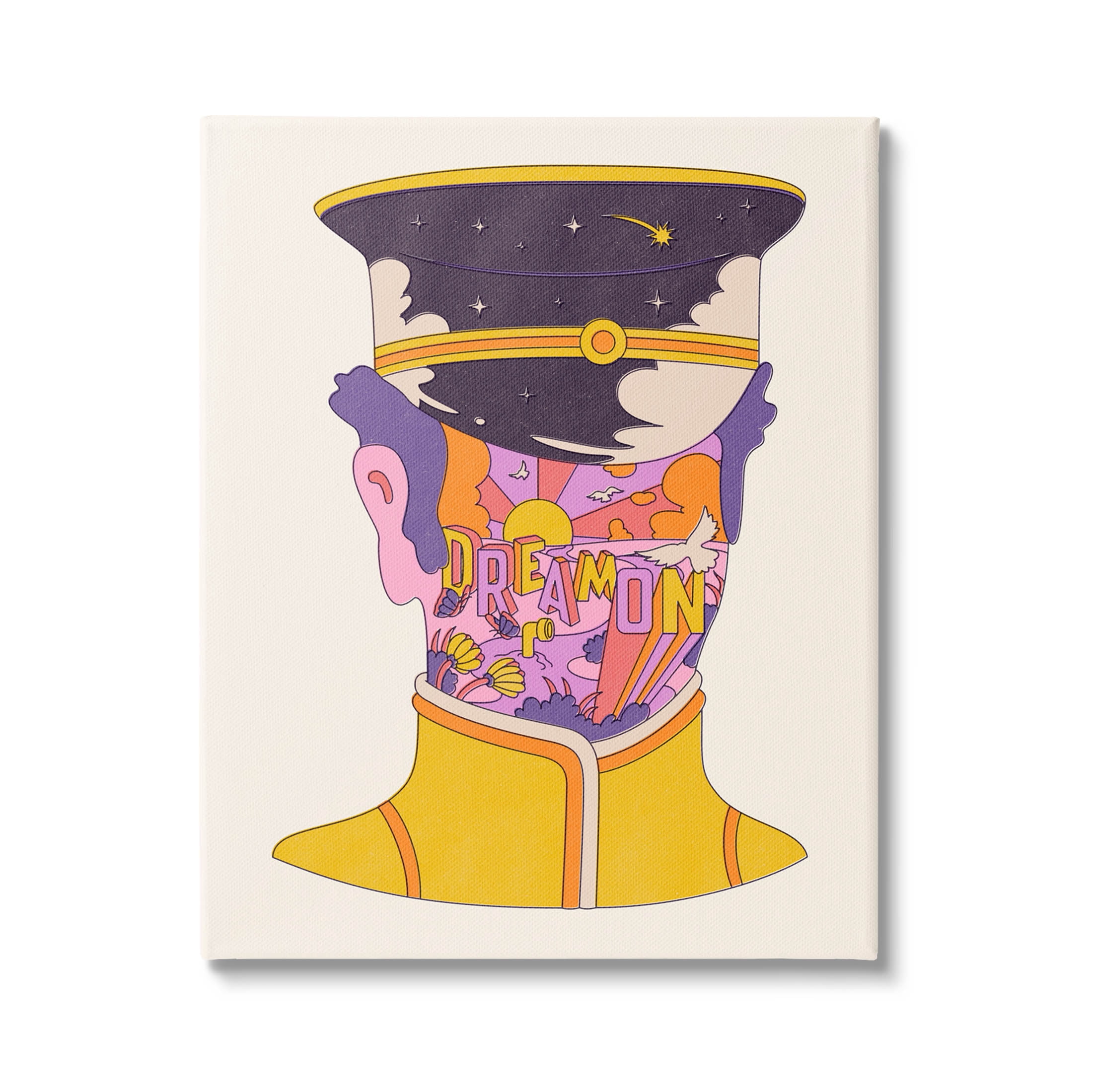 Stupell Industries Dream On Retro Face Typography Graphic Art Gallery ...