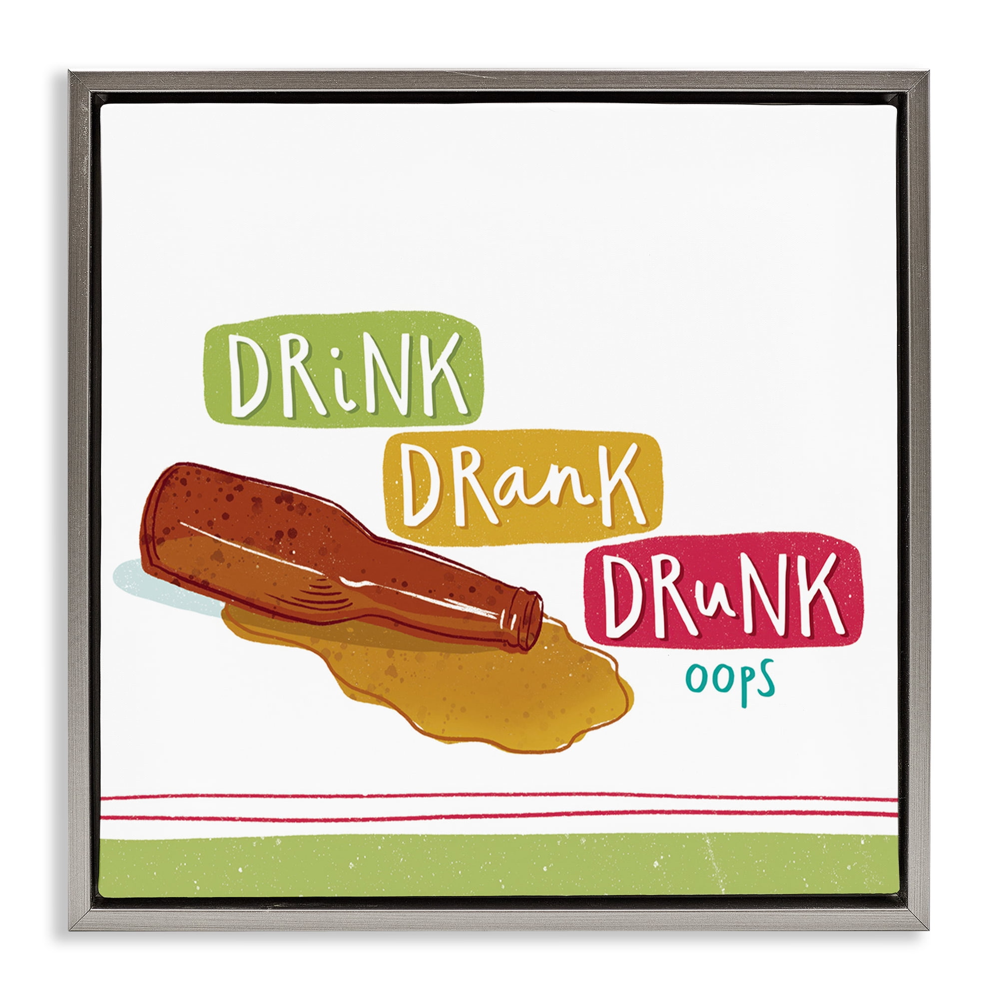Stupell Industries Drink Drank Drunk Food & Beverage Painting Gray ...