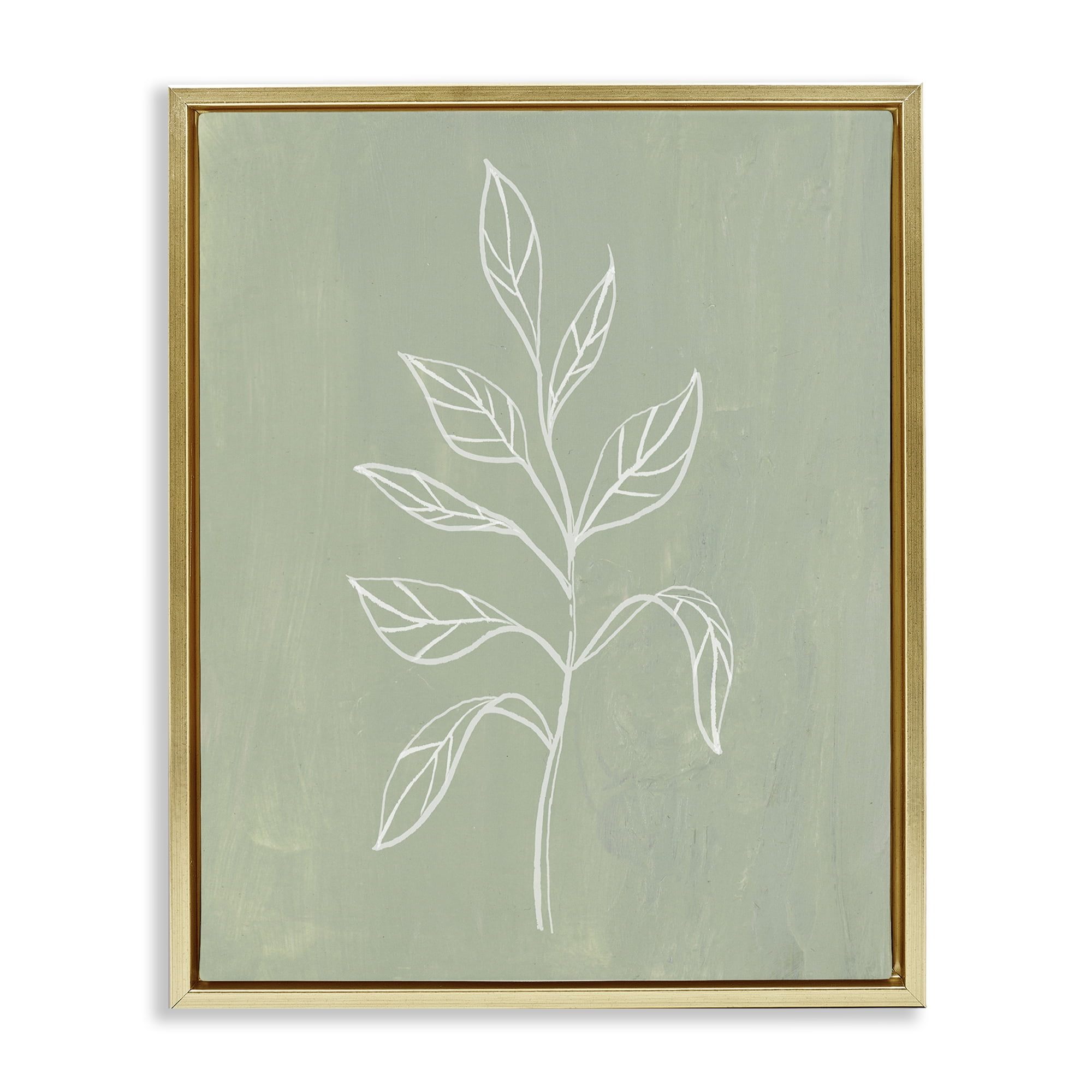 Stupell Industries Drooping Plant Leaves Plants & Flowers Painting Gold ...