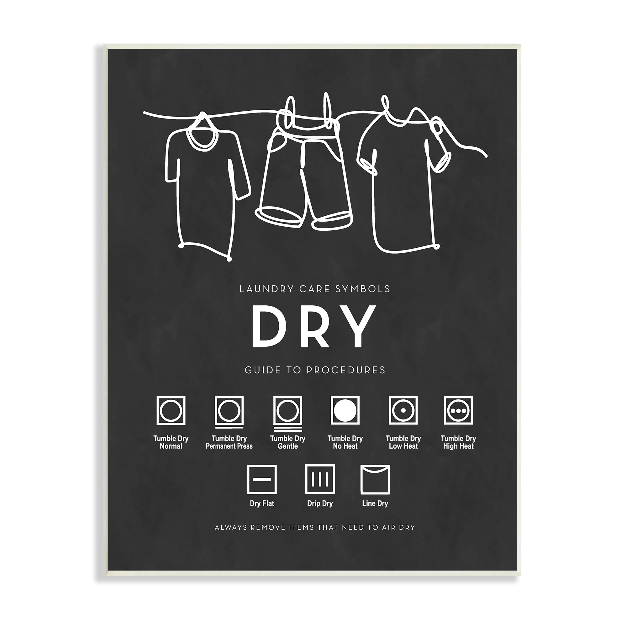 Stupell Industries Drying Procedure Guide Helpful Laundry Symbol Chart ...