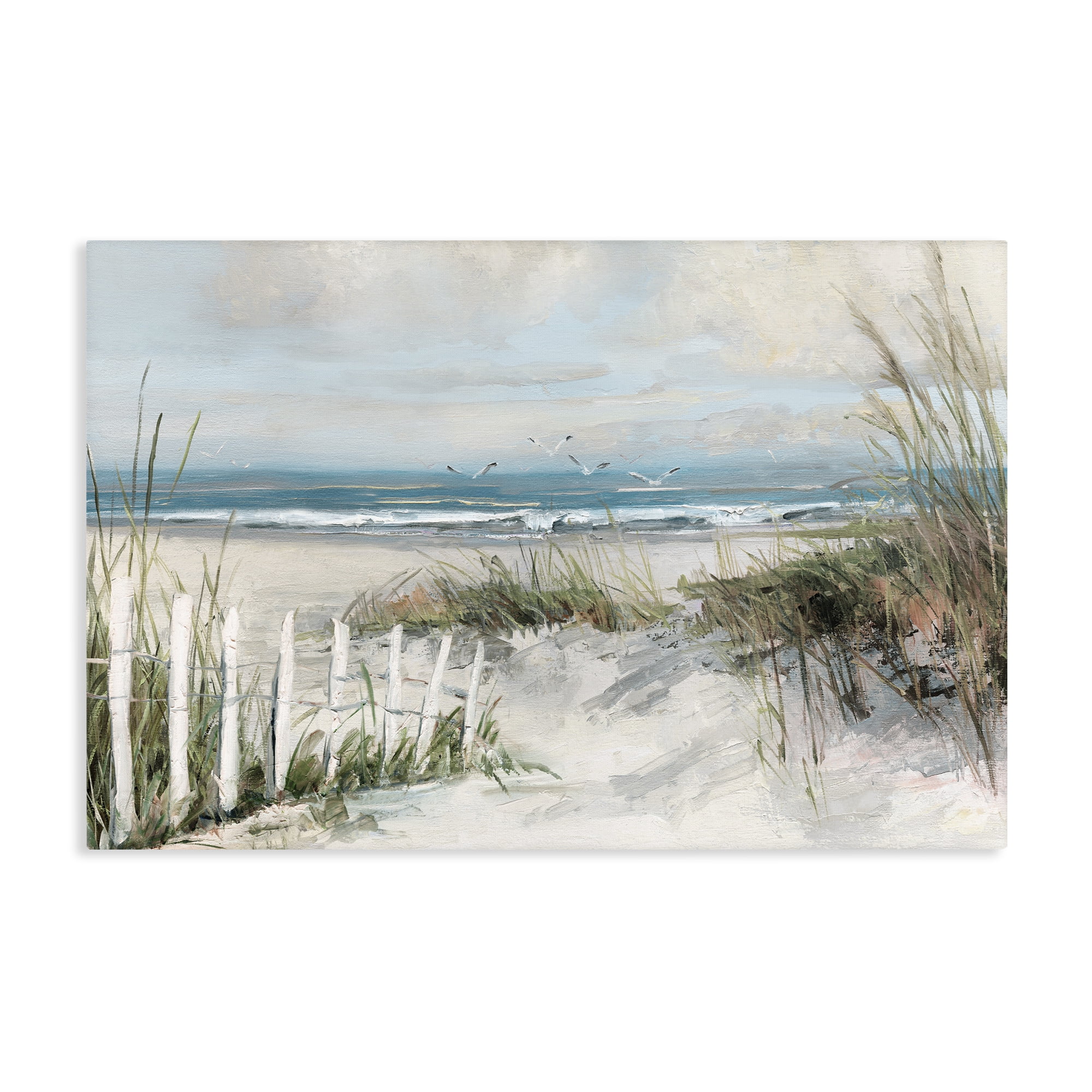 Stupell Industries Dunes With Weathered Fence Canvas Wall Art, design ...