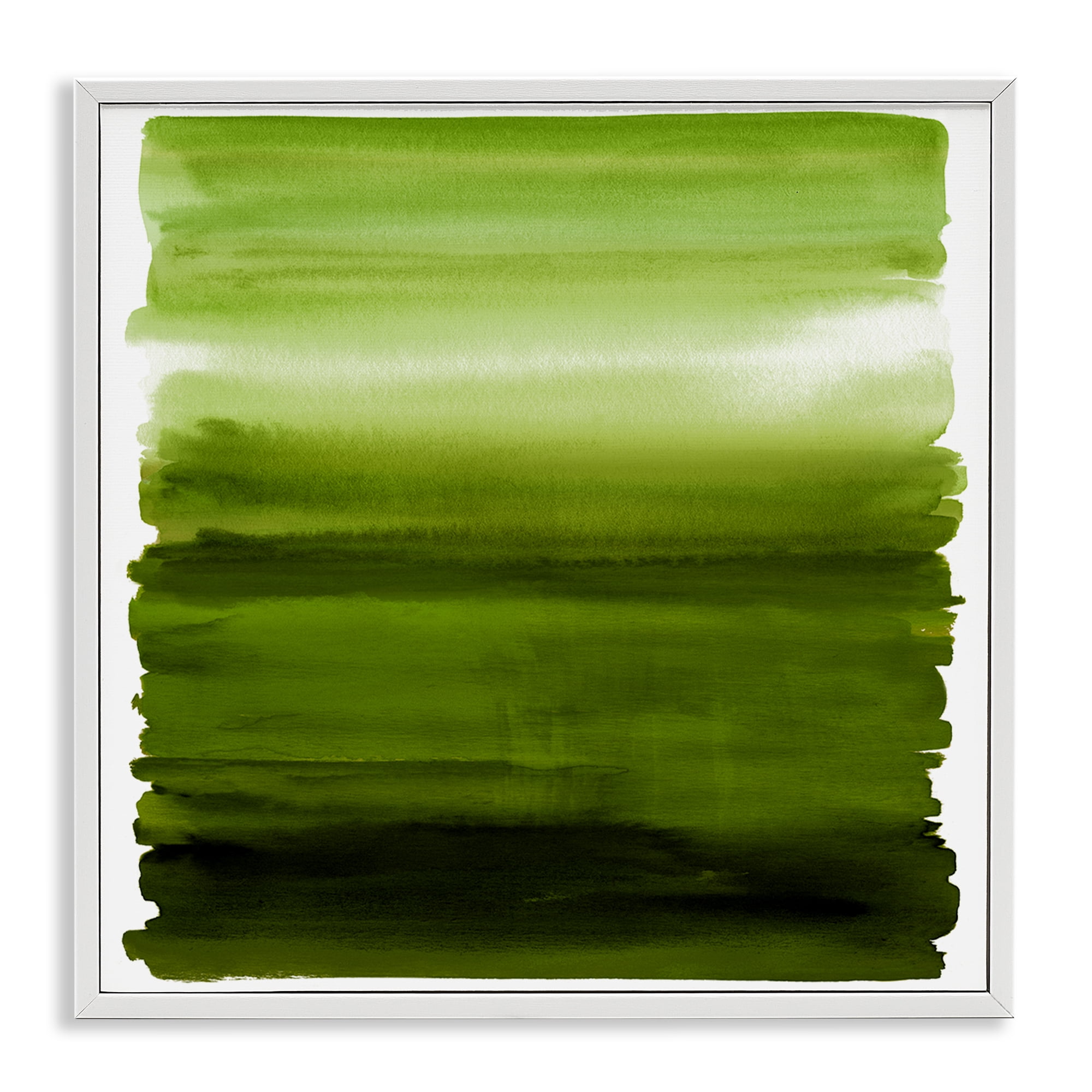 Stupell Industries Earthy Green Ombre White Framed Giclee Art, design ...