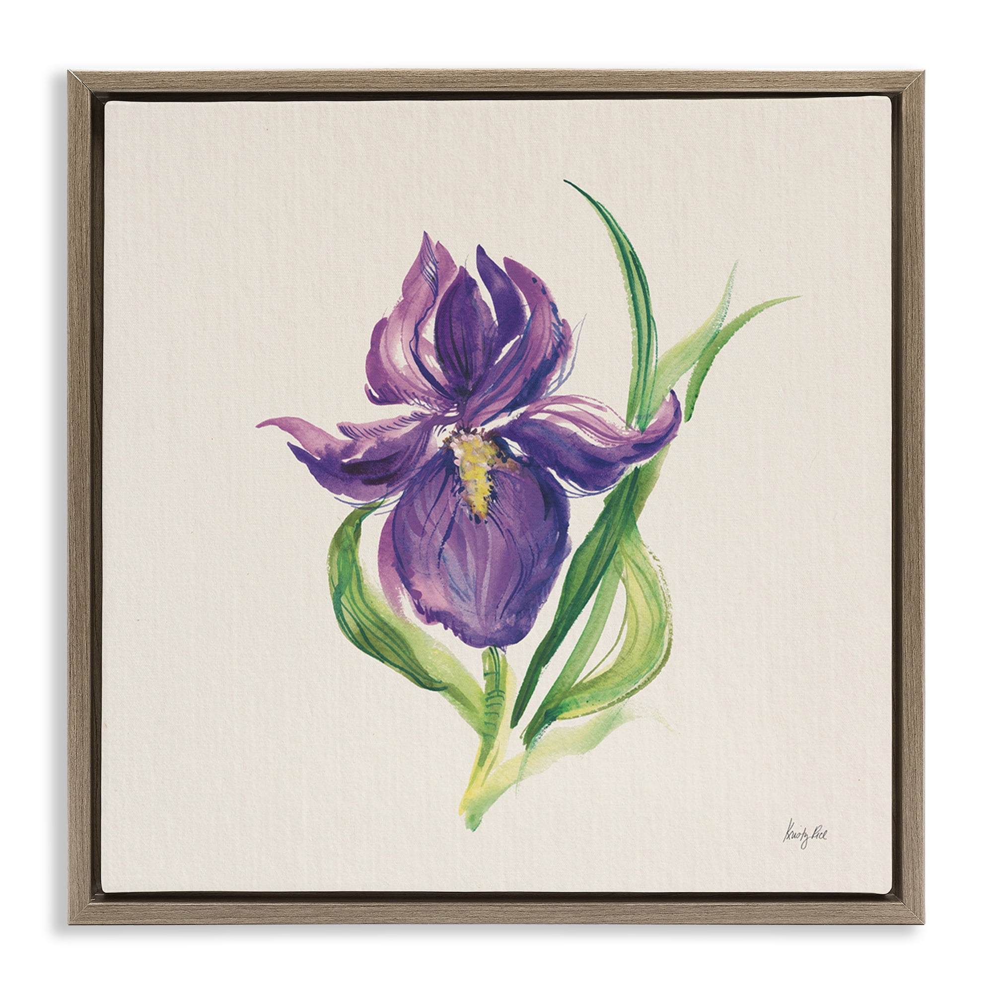 Stupell Industries Easter Iris Bloom Botanical & Floral Painting Brown ...
