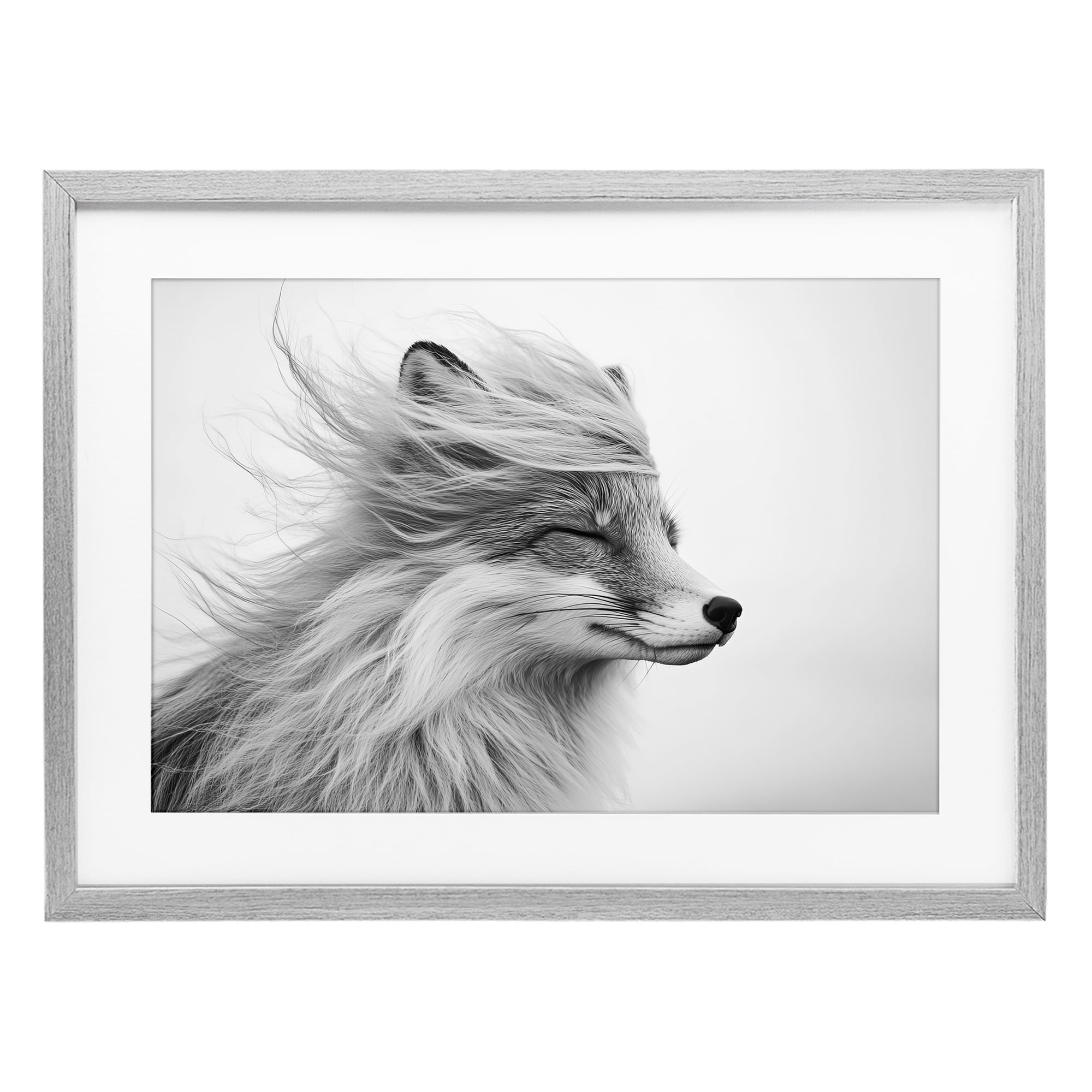 Stupell Industries Easy Breezy Fox Gray Framed Print Under Glass ...