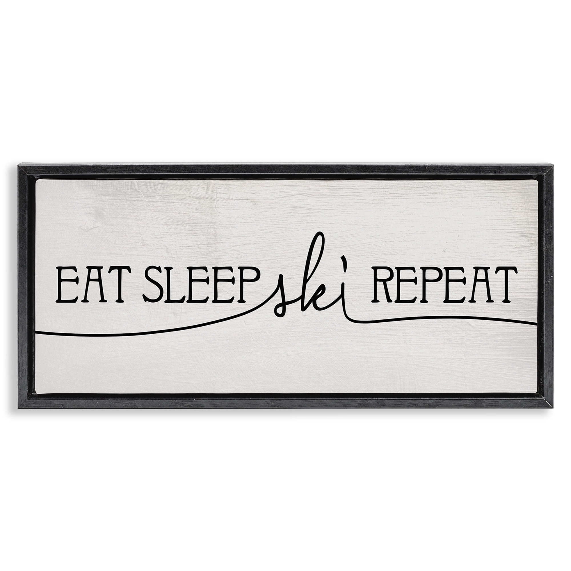 Stupell Industries Eat Sleep Ski Repeat Phrase Typography Painting ...