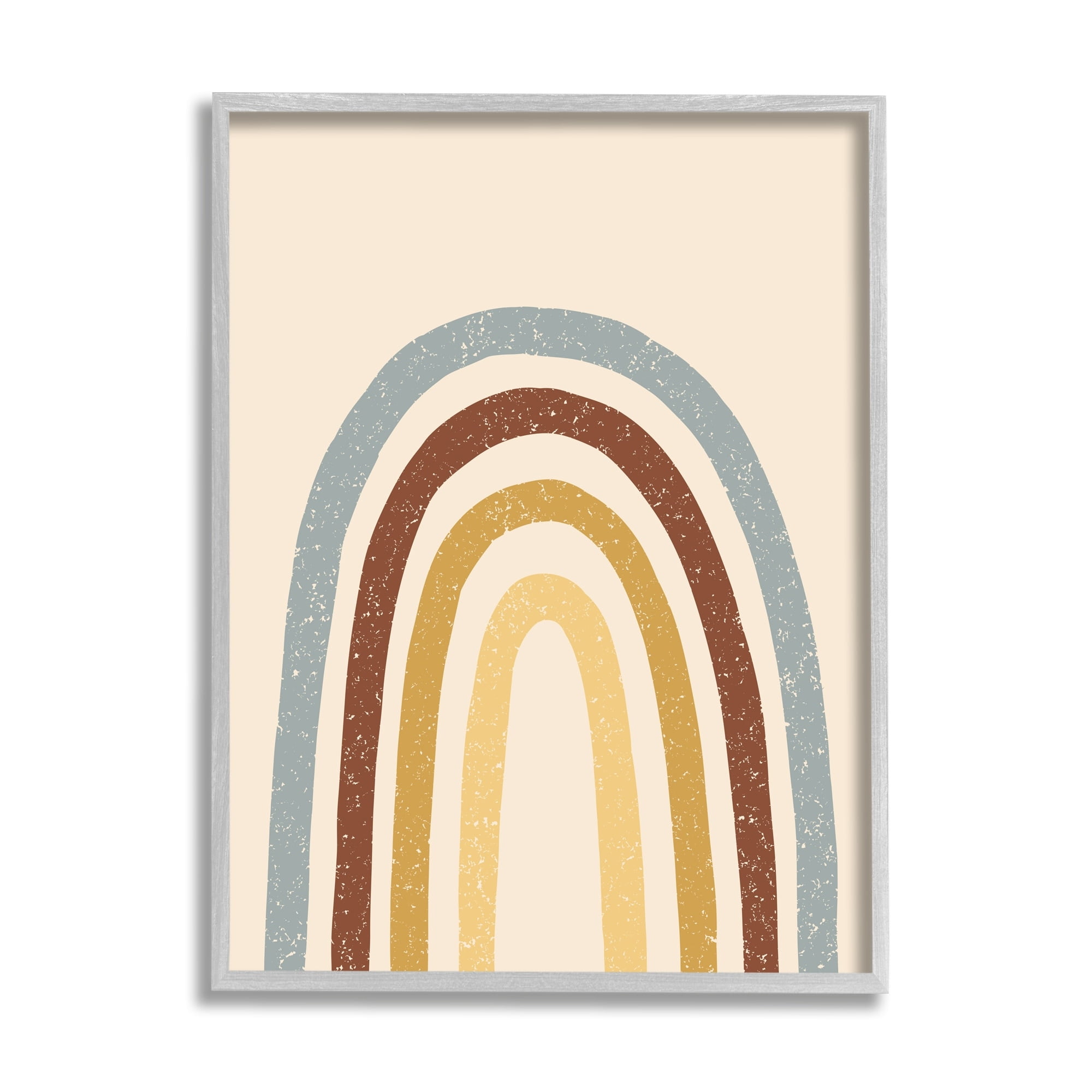 Stupell Industries Eccentric Oval Rainbow Grainy Crayon Pattern Stripes ...