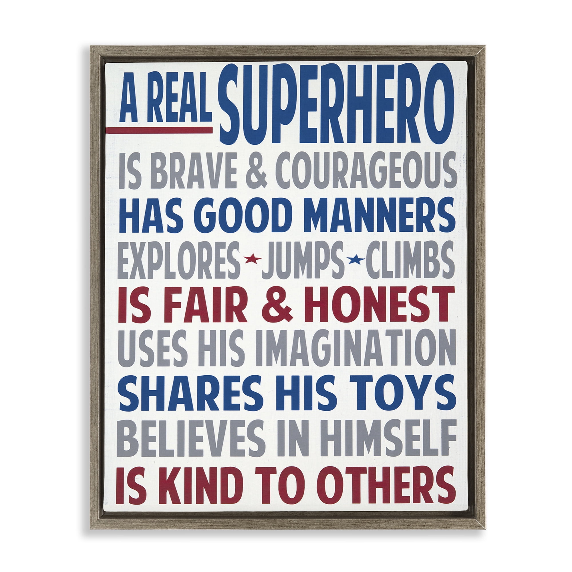 Stupell Industries Educational Superhero Phrases Art for Kids Painting ...