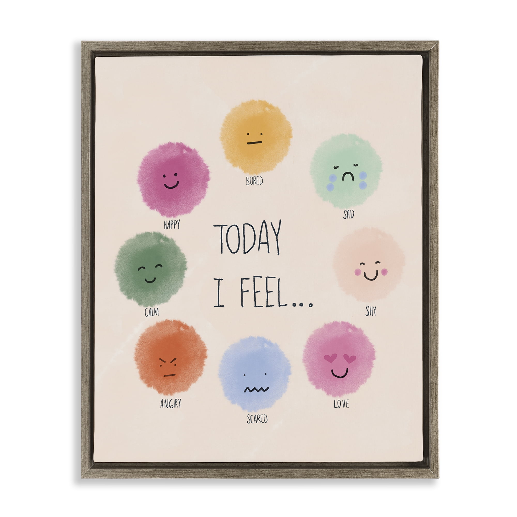 Stupell Industries Educational Wheel of Emotions Quotes and Sayings ...