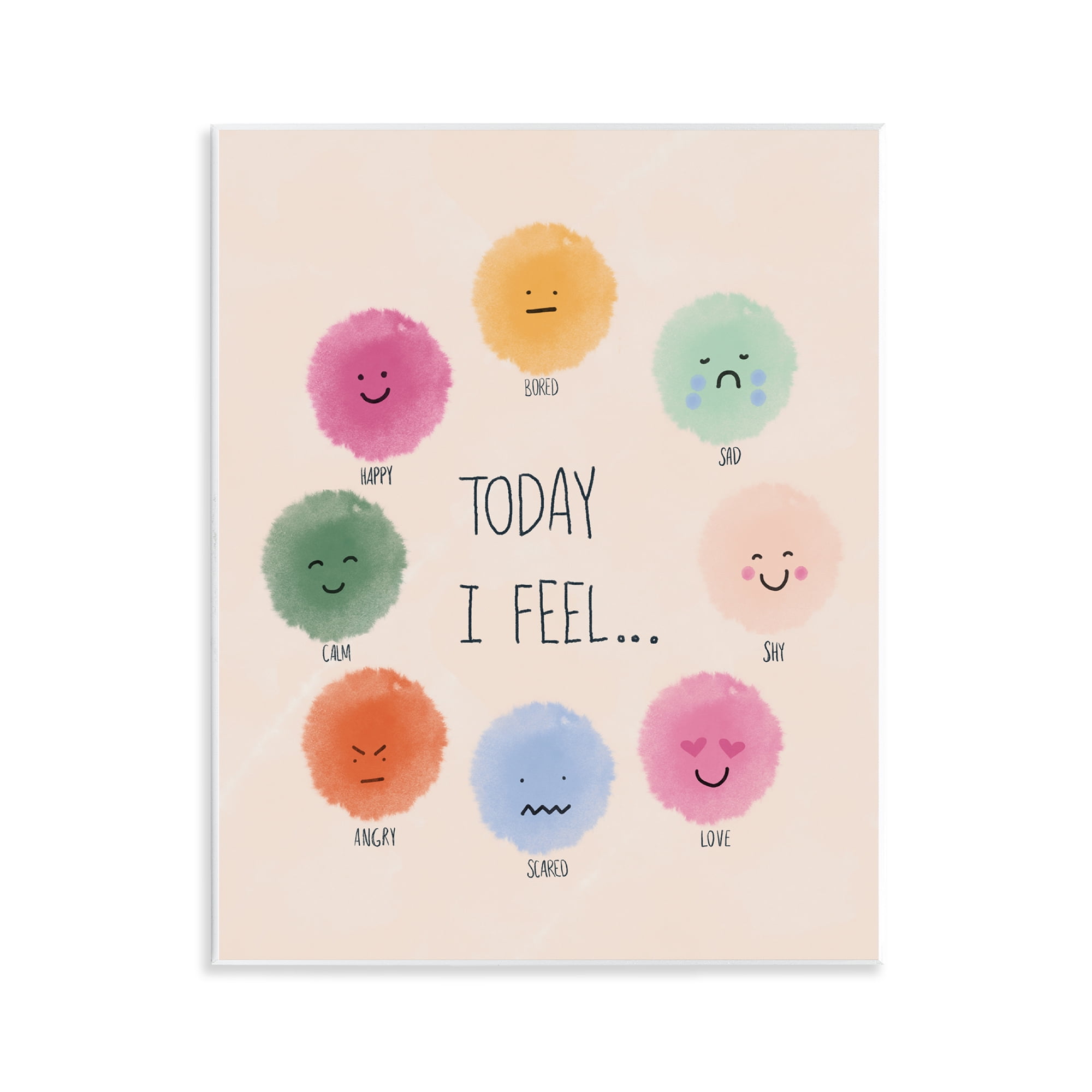 Stupell Industries Educational Wheel of Emotions Quotes and Sayings ...