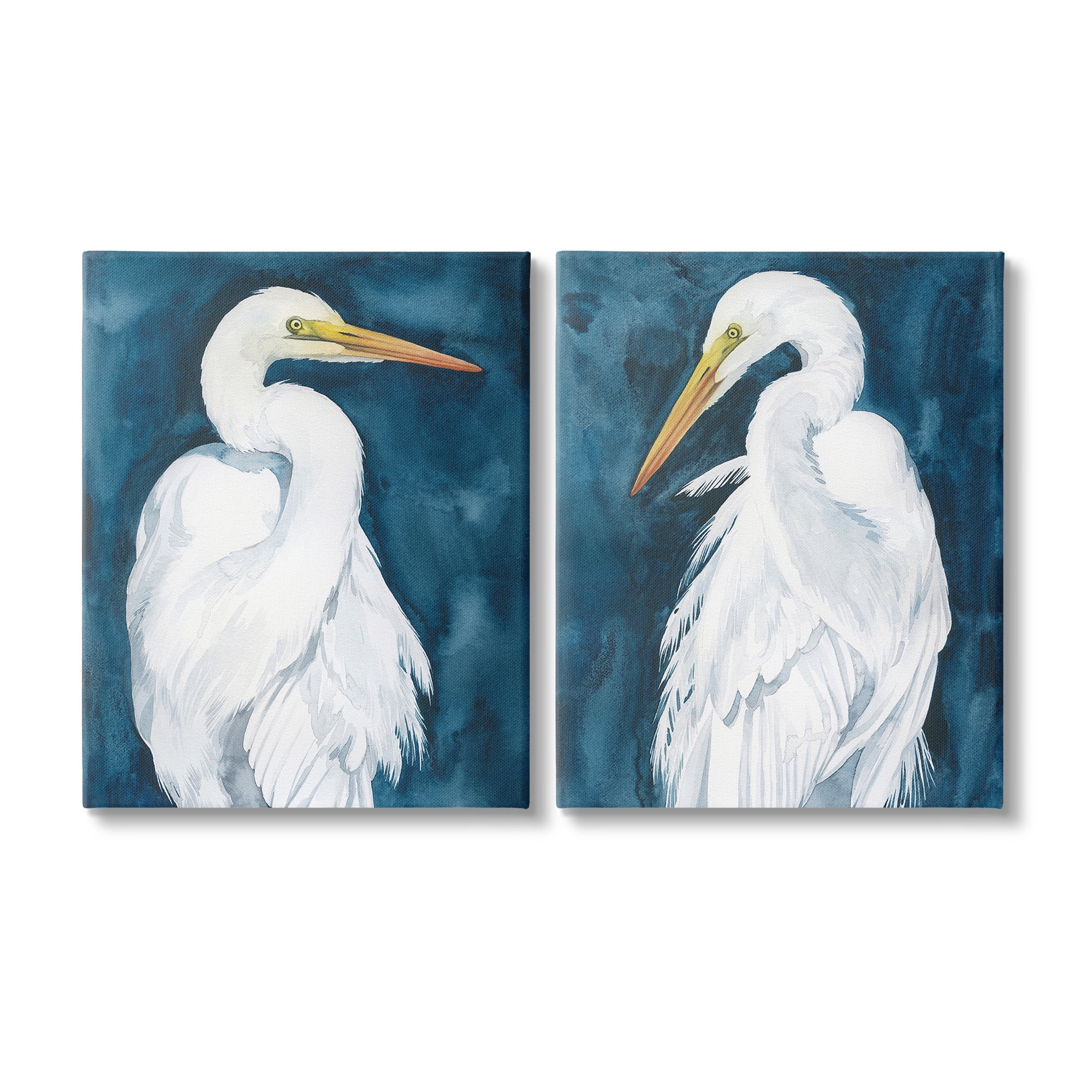 Stupell Industries Elegant Egrets on Blue Animals & Insects Painting ...