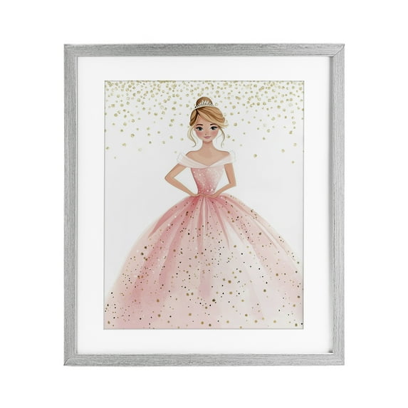 Stupell Industries Elegant Princess Dream Gray Framed Print Under Glass ...