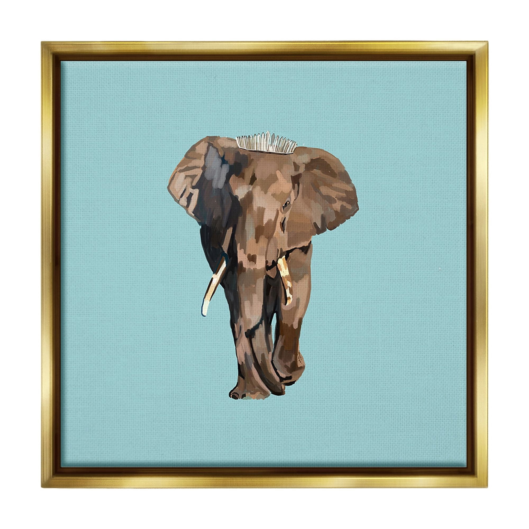 Stupell Industries Elephant in Tiara Crown Animals & Insects Painting ...