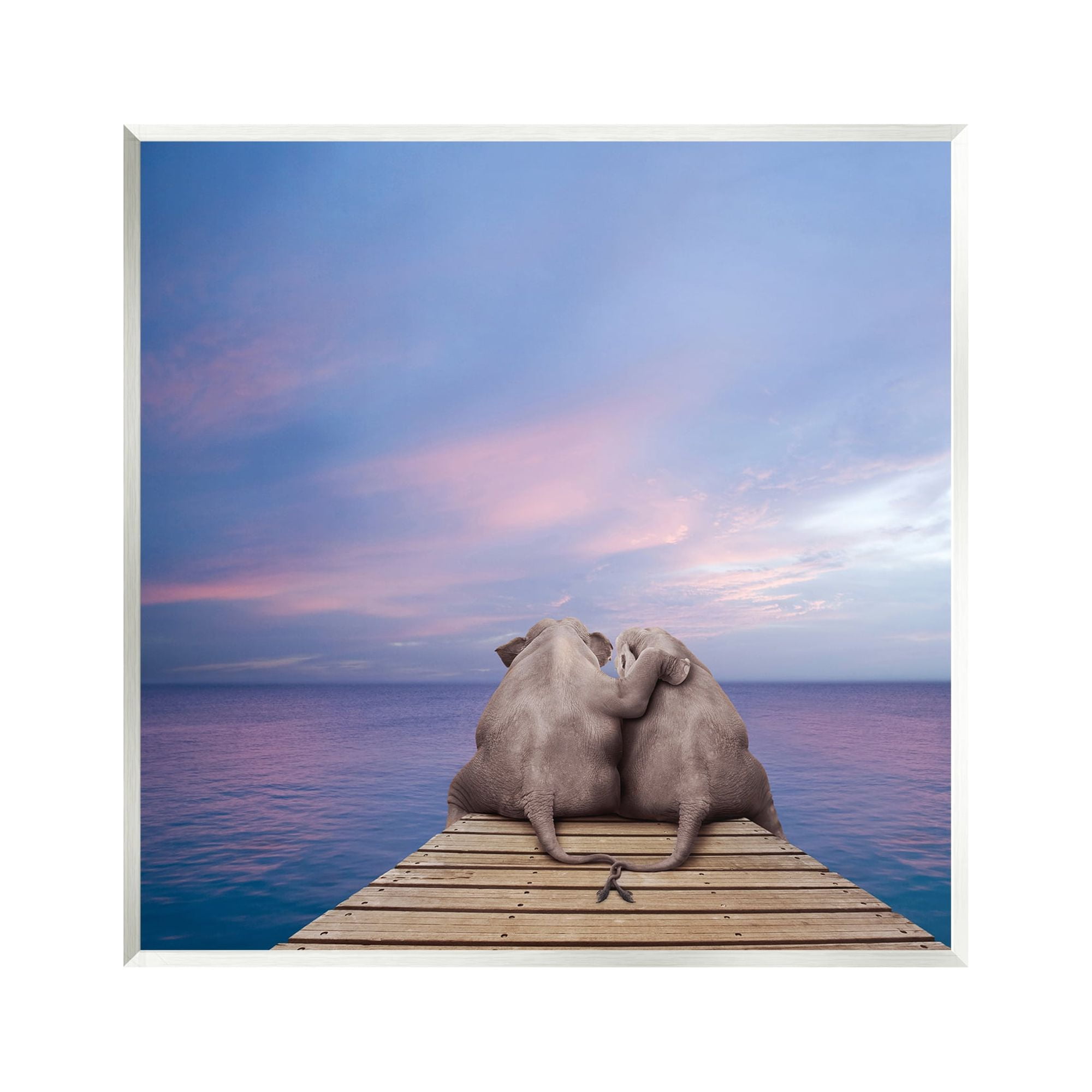 Elephants Cuddling Unframed Art Print - Wildlife Wall Art - Walmart.com