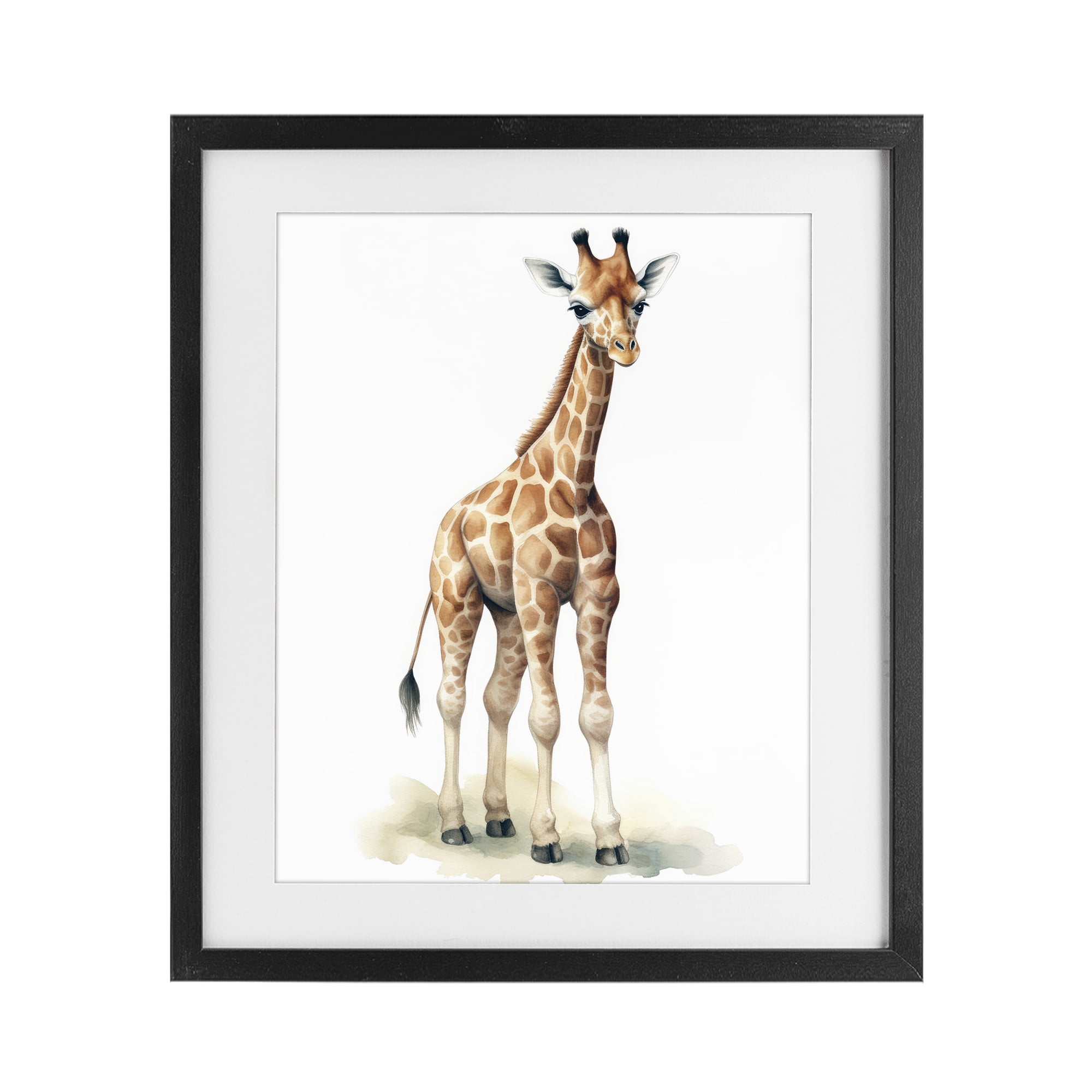Stupell Industries Eloise Long Legs Giraffe Black Framed Print Under ...