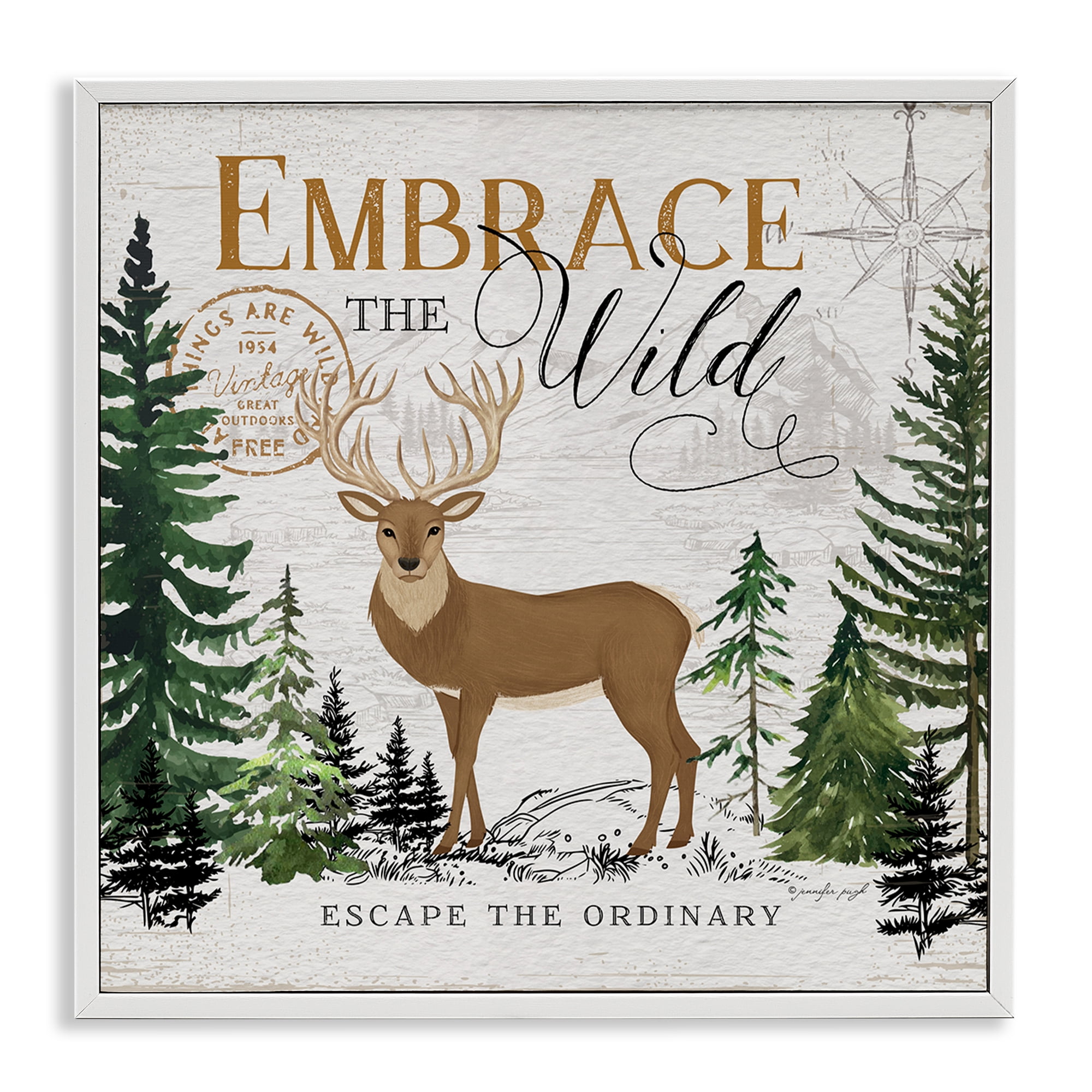 Stupell Industries Embrace The Wild Ivory Pines Quotes and Sayings ...