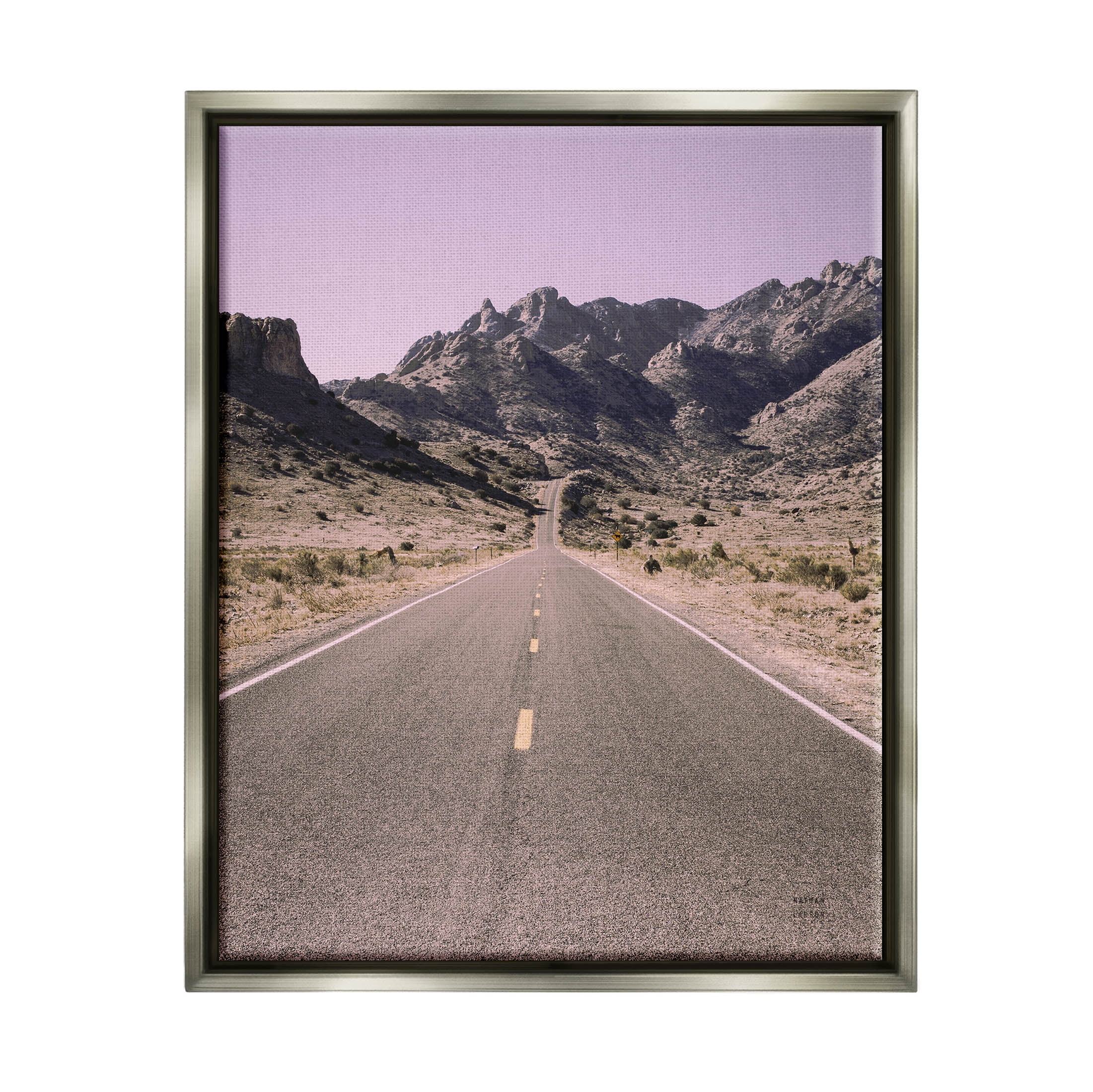 Stupell Industries Endless Desert Canyon Road Purple Sky Photograph ...