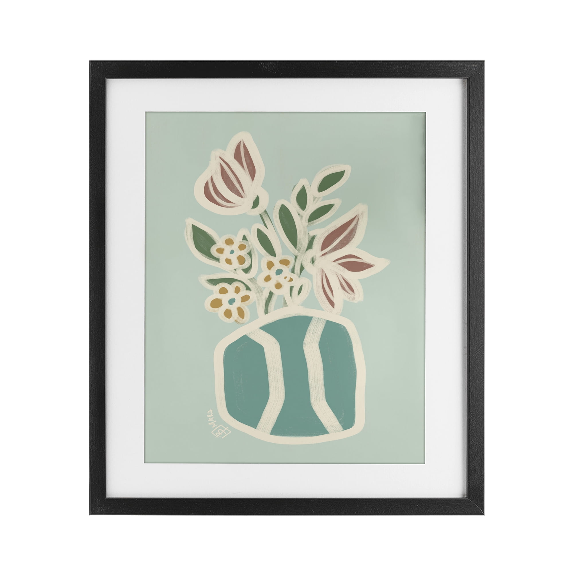 Stupell Industries Erin Flower Bouquet Black Framed Print Under Glass ...