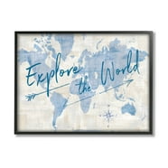 Stupell Industries Earth Equator Prime Meridian Map Diagram Globe Wood ...