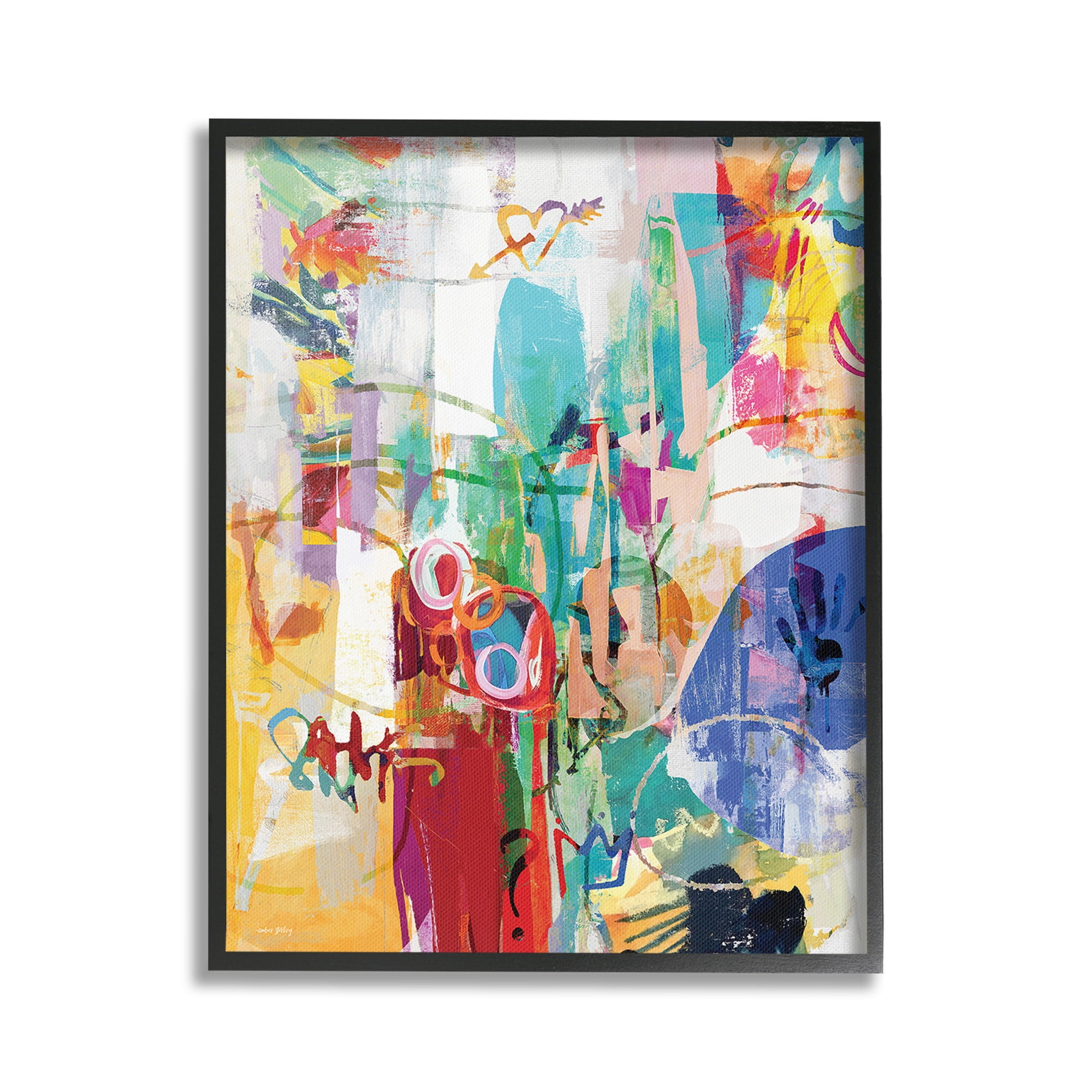 Stupell Industries Expressive Collage Abstraction Abstract Painting ...